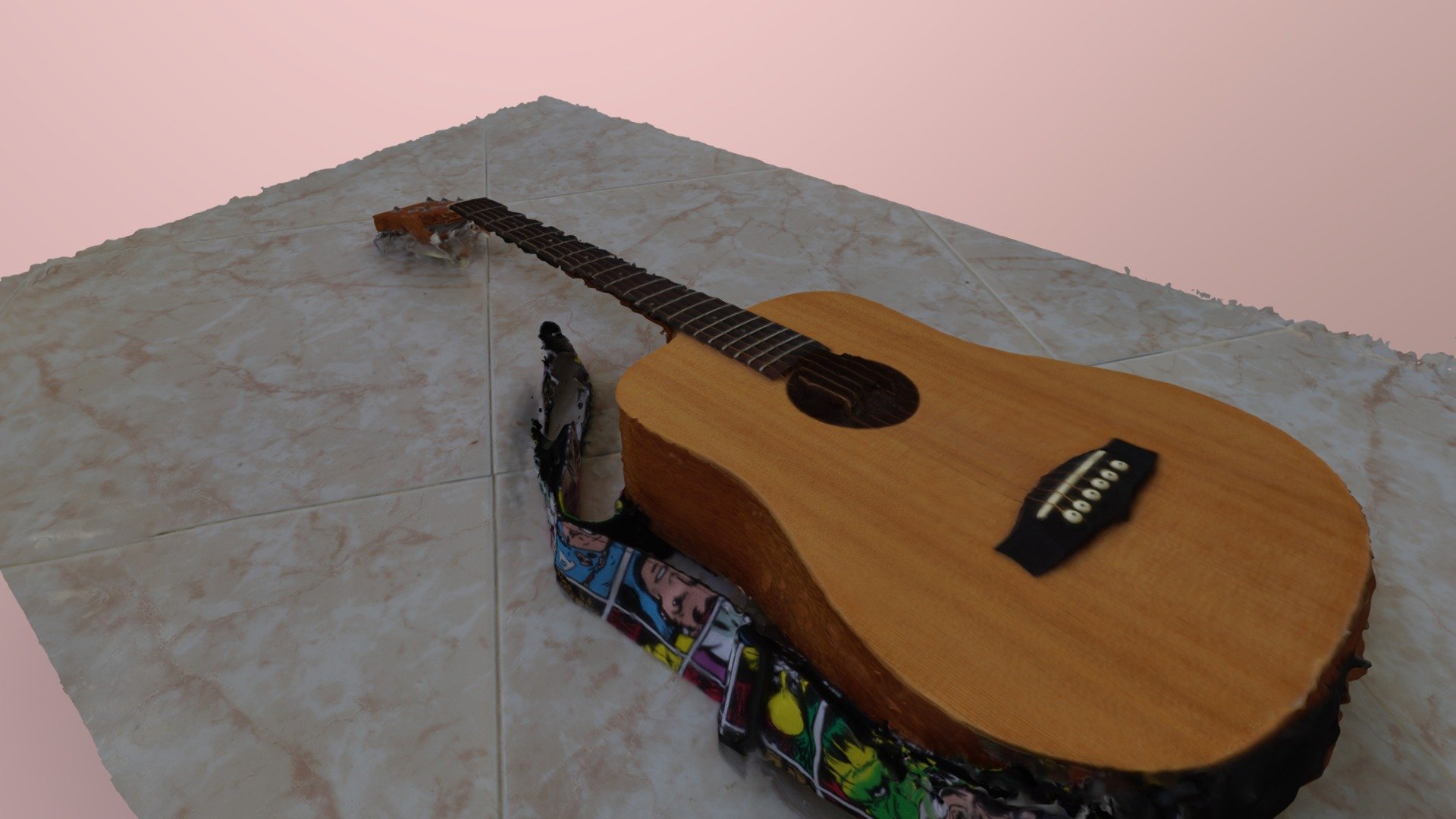 Small Guitar - 3D model by ajgcooper [d7b52aa] - Sketchfab