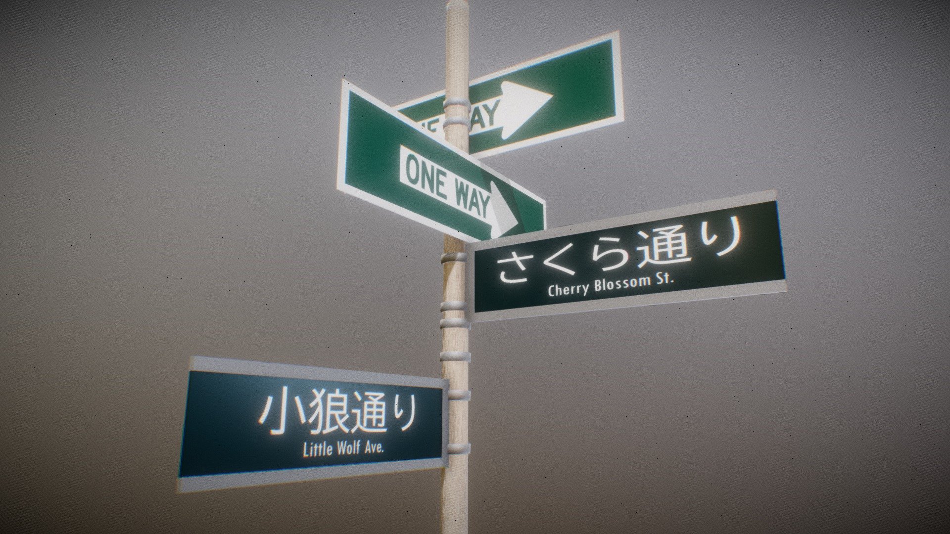 Traffic Signs Pole - Buy Royalty Free 3D model by Tsubasa Art ツバサ ...