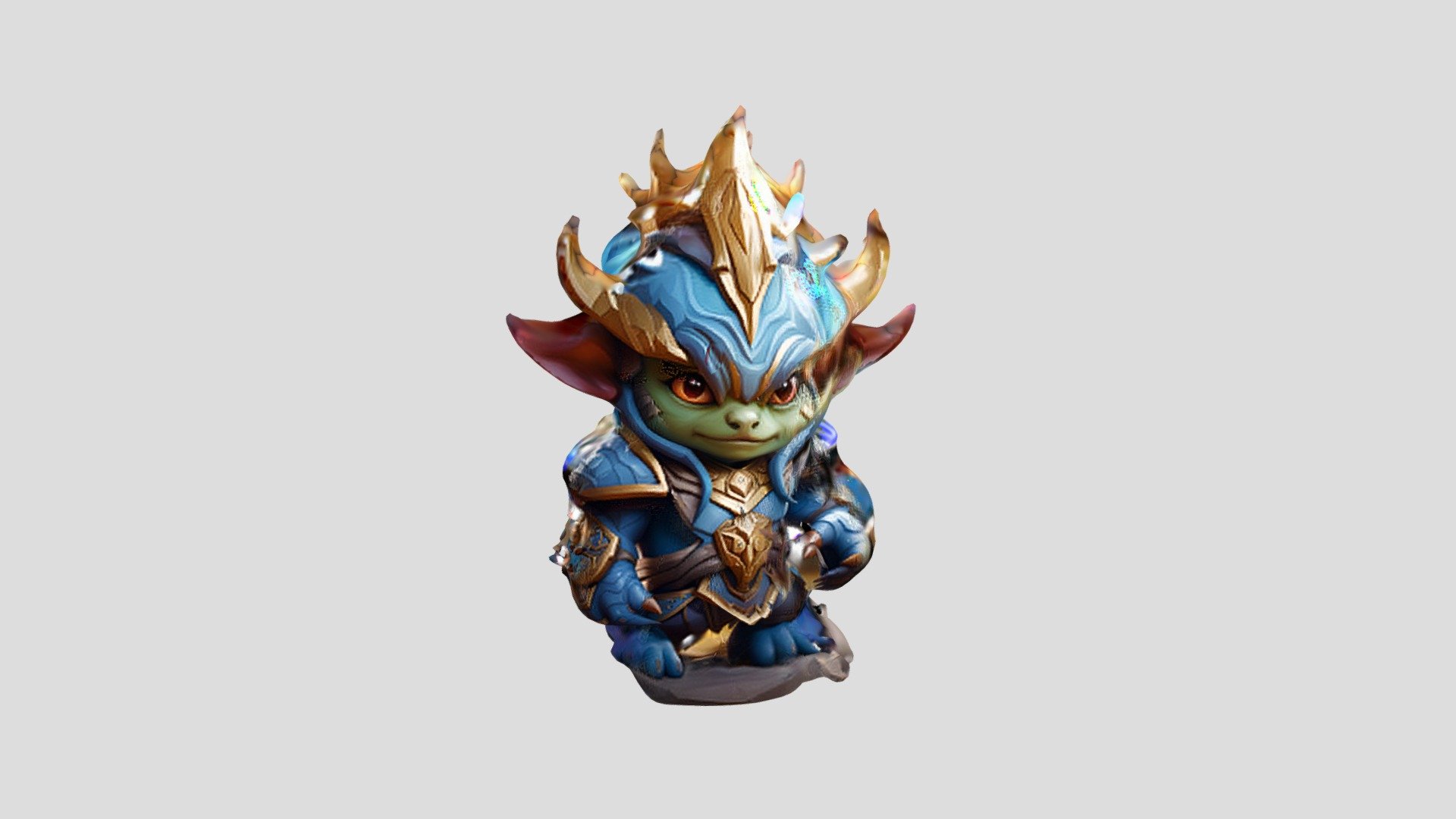 Blue and Gold Goblin Warrior A blue and gold - Download Free 3D model ...