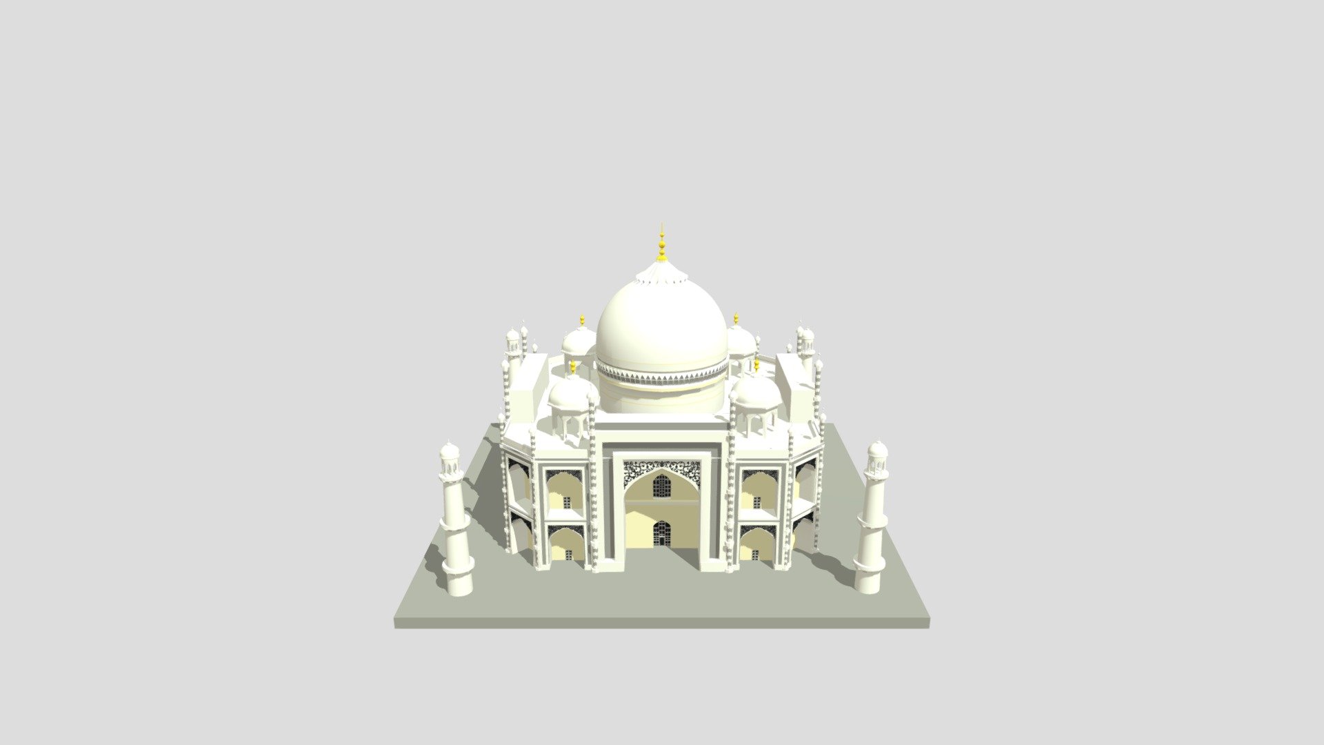 Taj Mahal - 3D model by zeevsbrush [d7becee] - Sketchfab