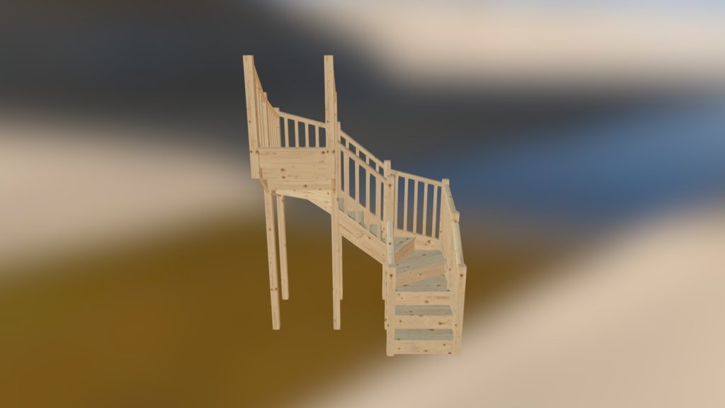 example handrail angle changes - 3D model by TKstairs.com (@tkstairs ...