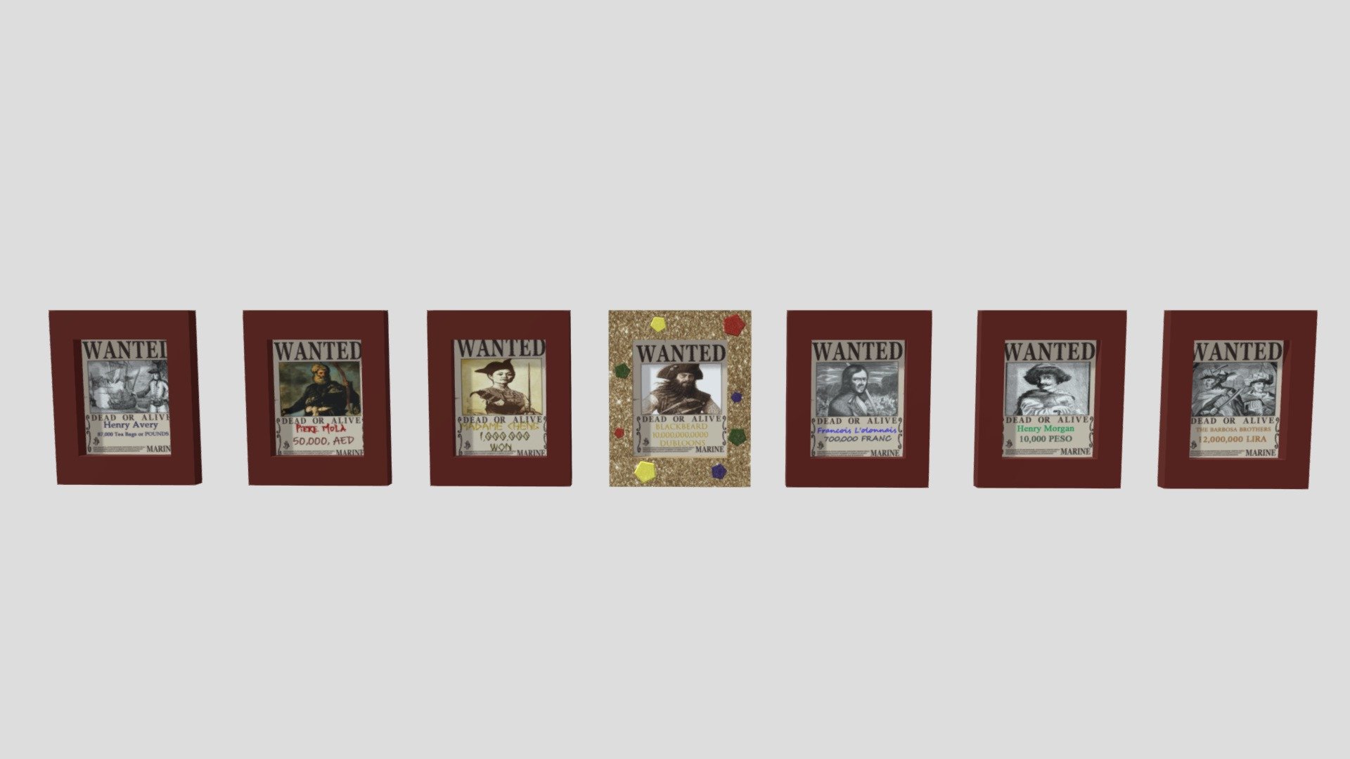 Framed Wanted Posters - 3D model by Maria Marks (@mmarksanimations ...