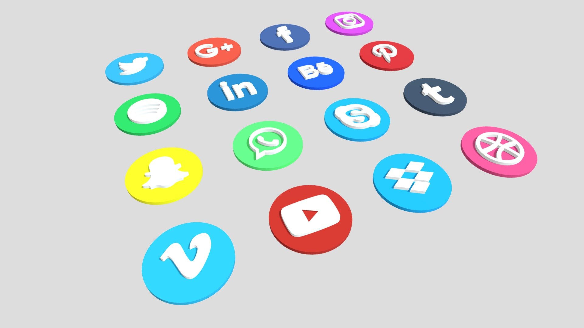 Social Media Icons 3d models - 3D model by matedrake2000 (@DrNate ...