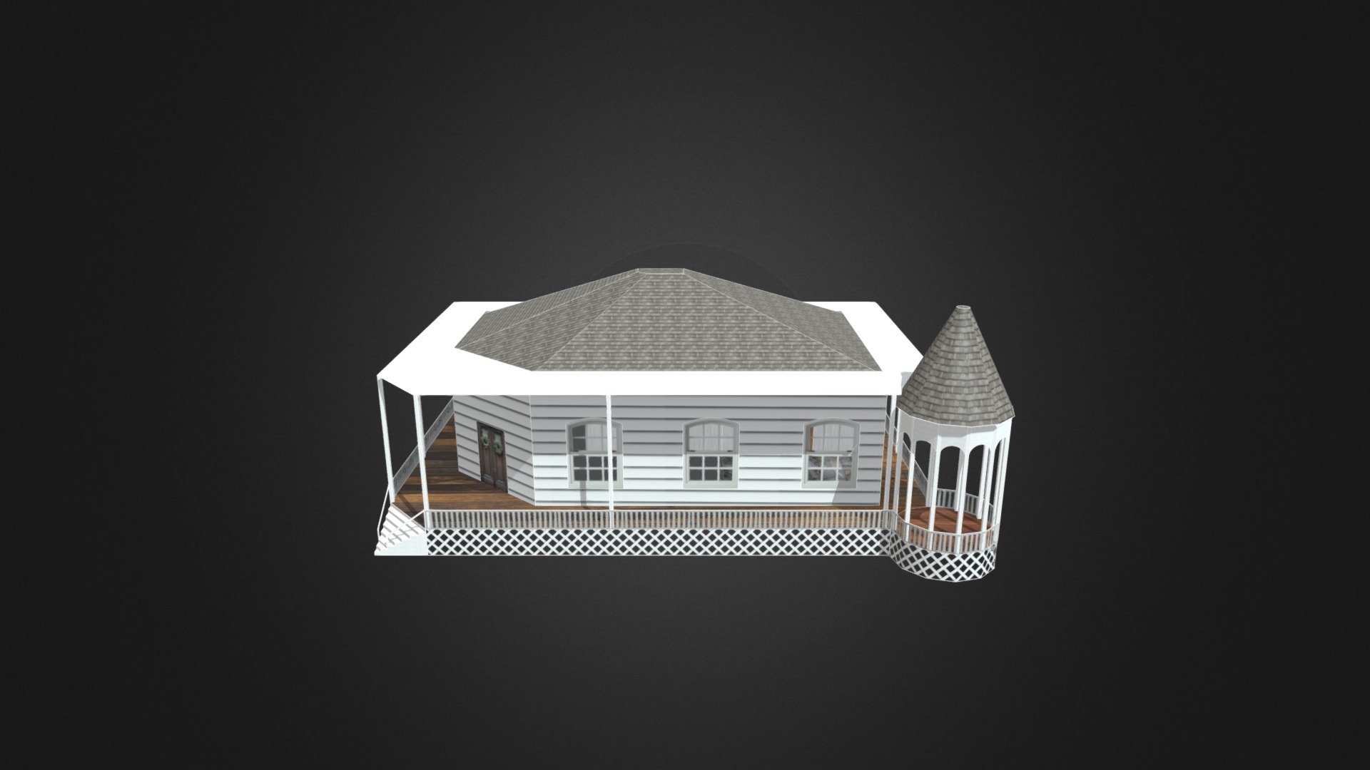 Farmhouse wrap around porch - Download Free 3D model by shirlanne ...