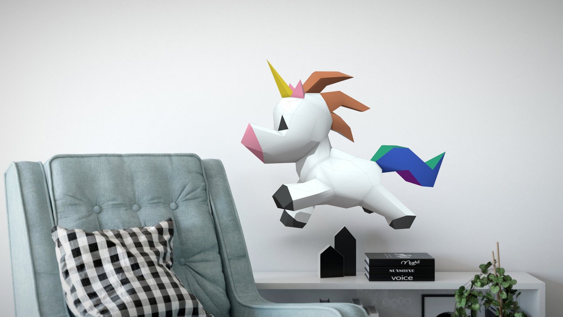 Low Poly Flying Unicorn - 3D model by Sofsdesigns [d7e069f] - Sketchfab