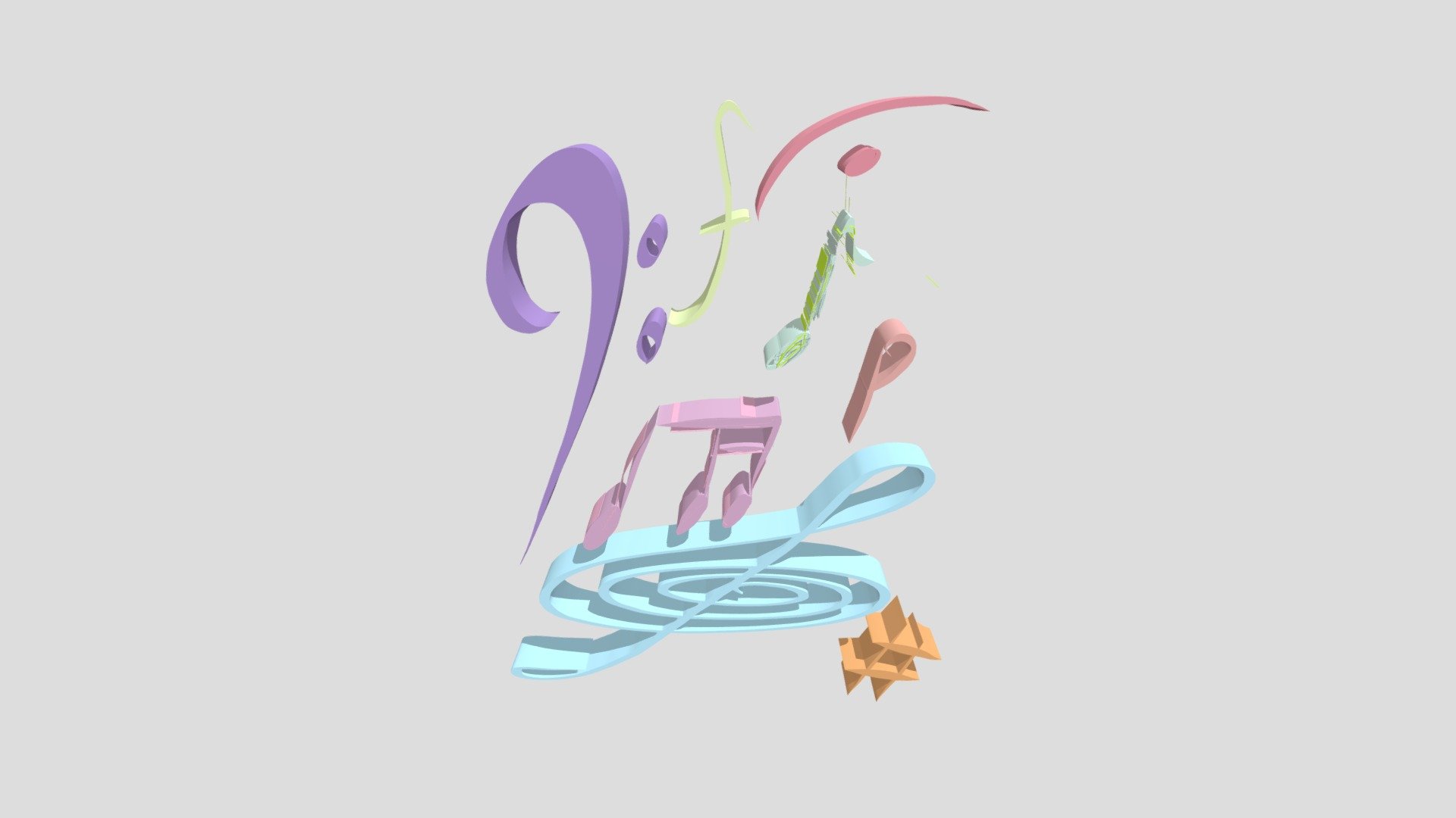 Music Elements - Download Free 3D model by johnxu [d7e84e6] - Sketchfab