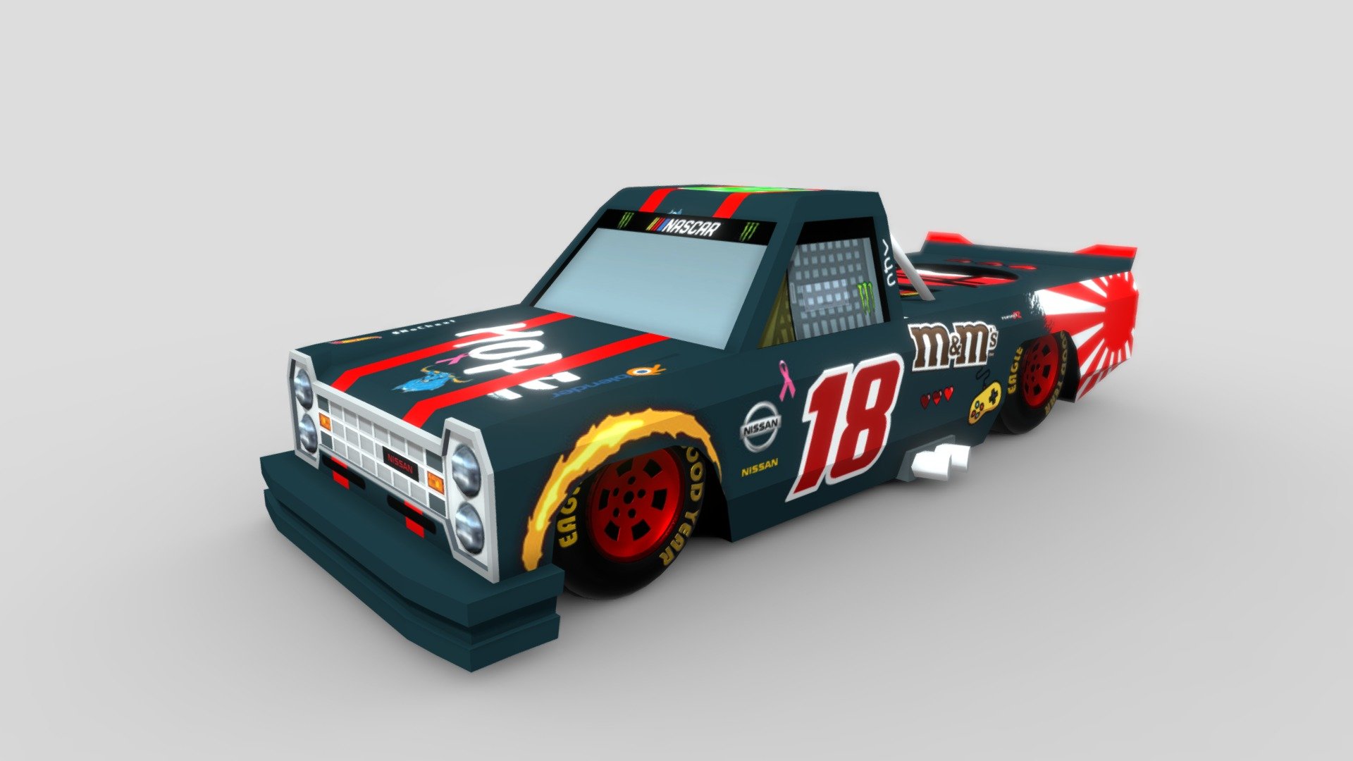 Low Poly Nissan Junior NASCAR Version - 3D model by Hamid Amini (@h ...
