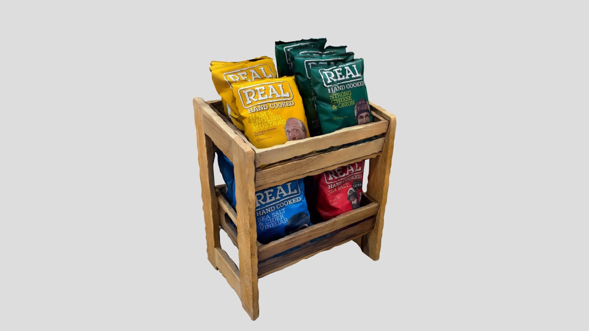 Wooden Stand packets of chips chrisps snacks - Download Free 3D model ...