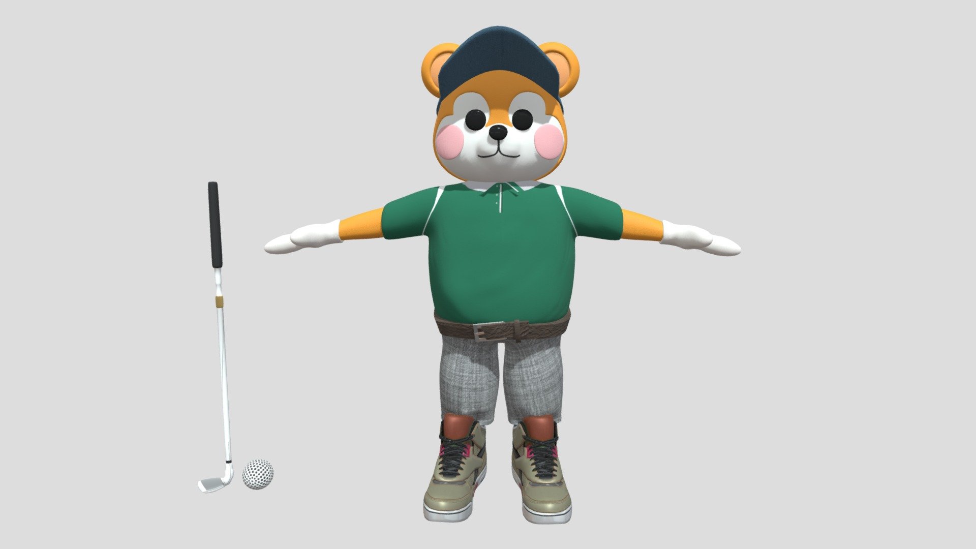Bear play golf - 3D model by Oppa.Oppa [d7ed1aa] - Sketchfab