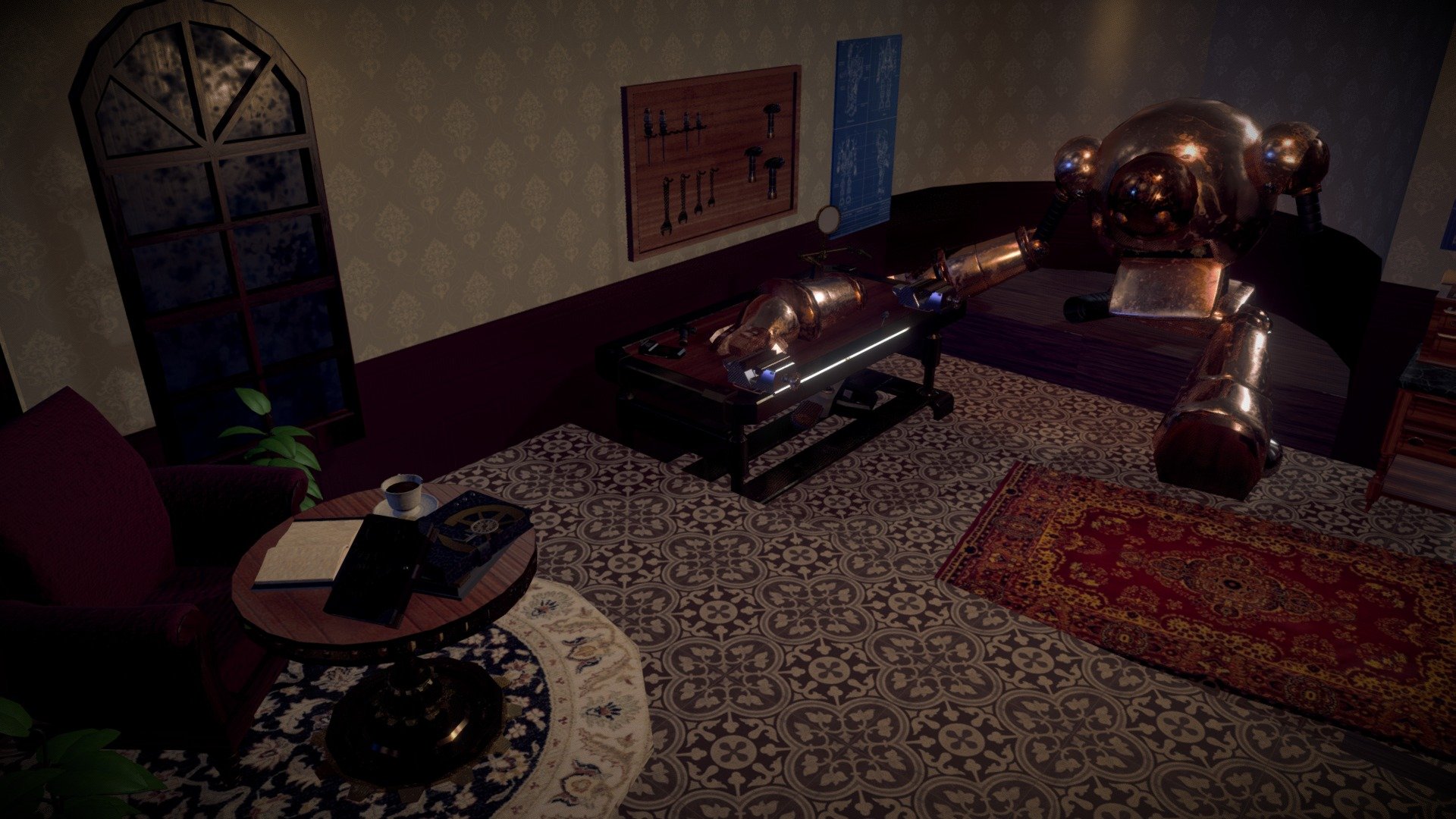 Steampunk room - 3D model by Zoeluci [d7ed903] - Sketchfab
