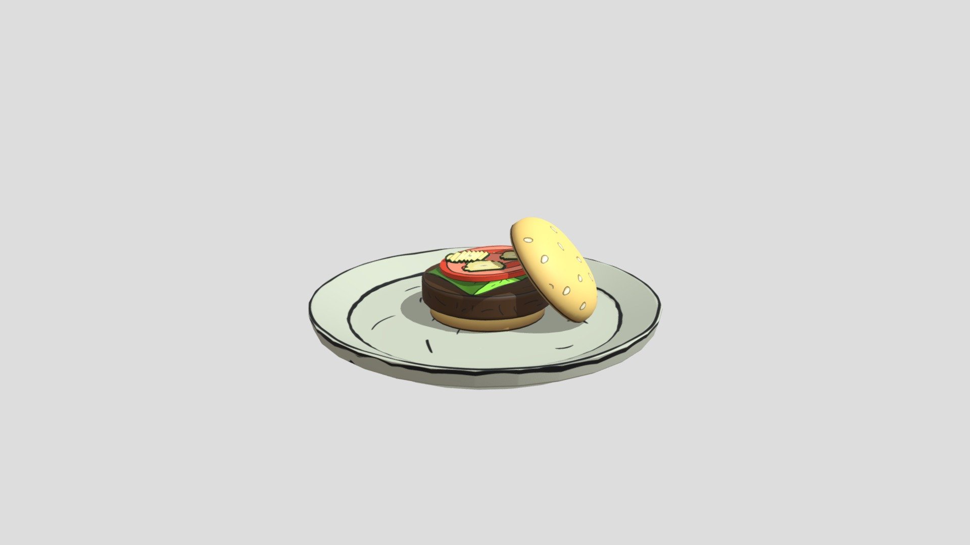 Stylized burger - Download Free 3D model by alexshupp [d7f1359] - Sketchfab