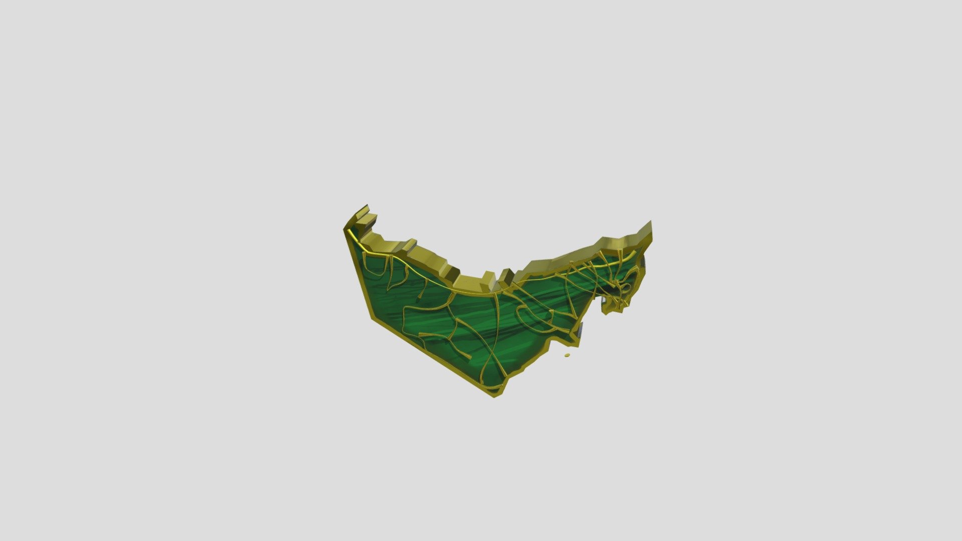 UAE gold and Malachite map brooch. - 3D model by terraprime ...