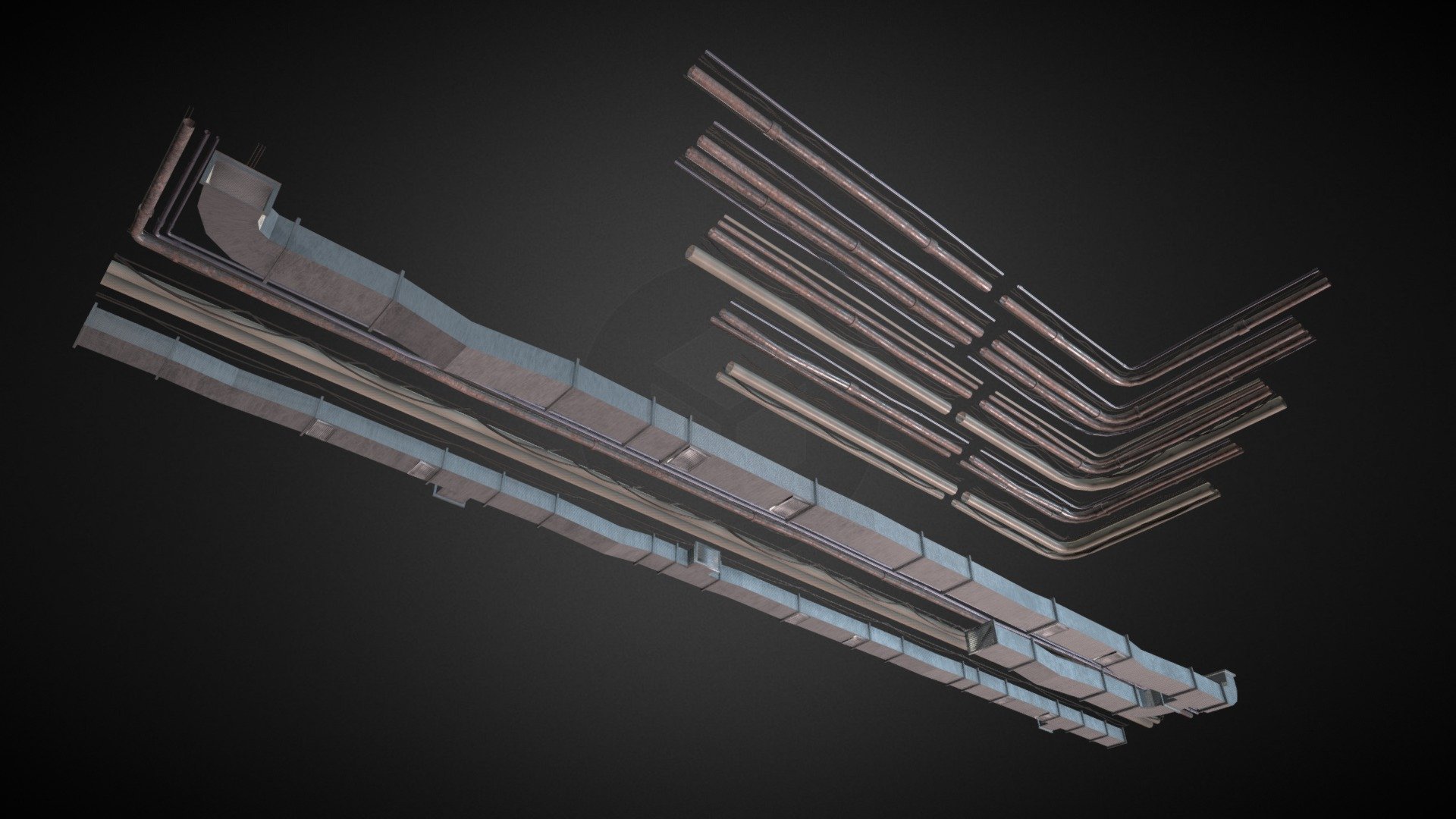 Pipes & Ductwork - 3D model by mjsonnett [d81924f] - Sketchfab