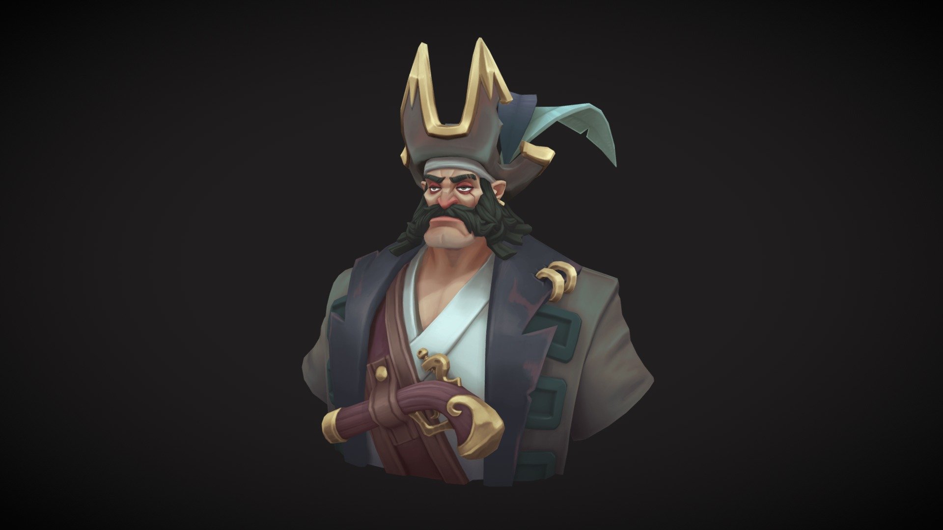 Hand Painted Stylized Pirate - 3D model by Andrew Cothill ...