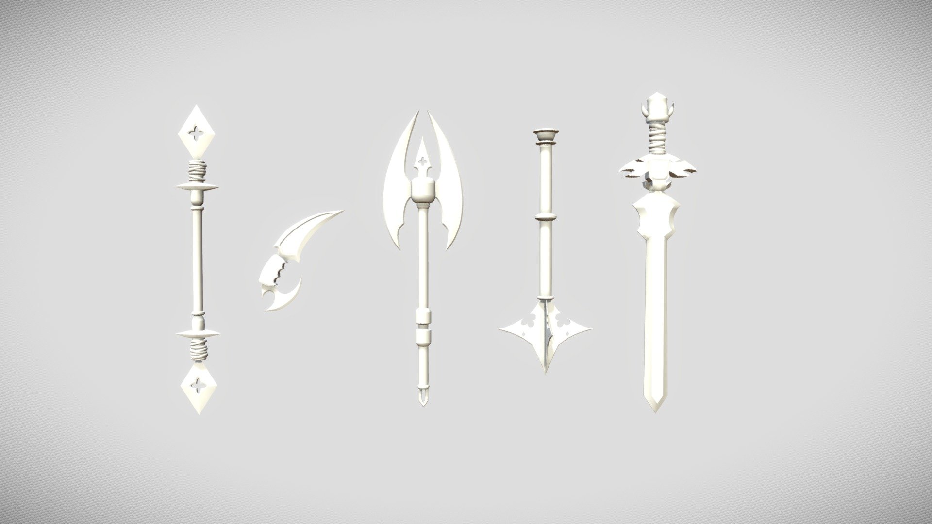Propset Gothic Weapons - 3D model by KopaTigress [d828f3d] - Sketchfab