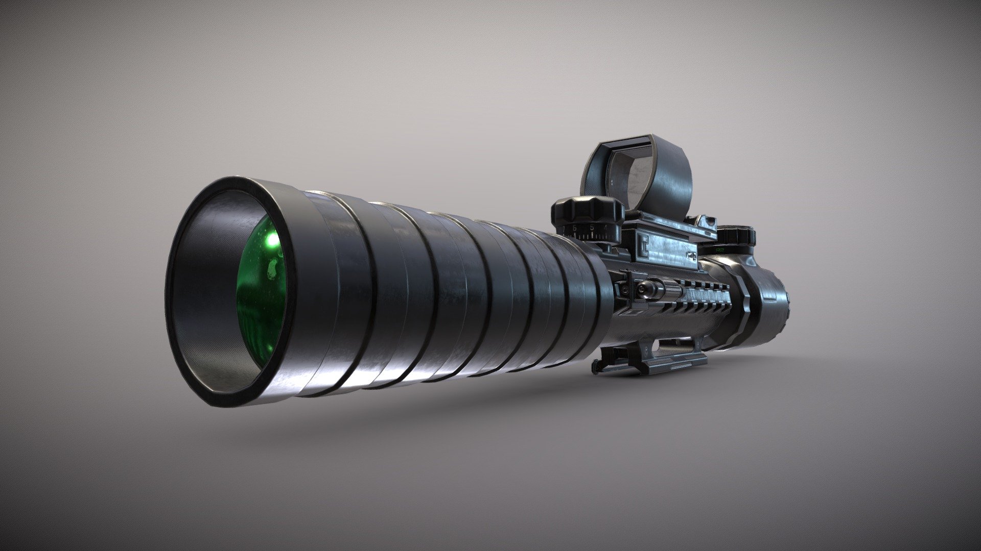 Rifle Scope w/ Laser & Sight - Download Free 3D model by ...