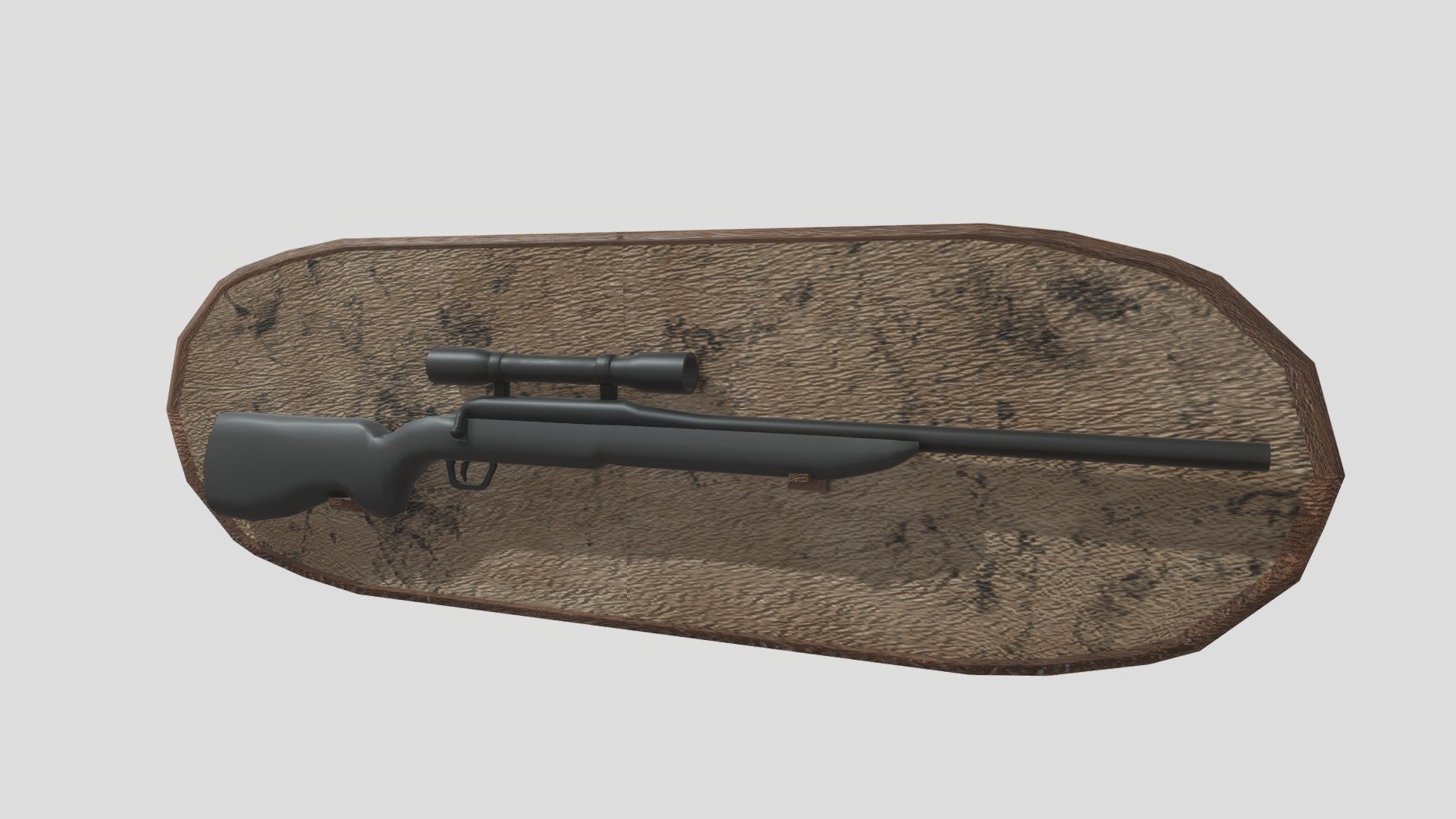 Mounted Bolt Action Hunting Rifle - 3D model by TreadBrightly [d82f0e6 ...