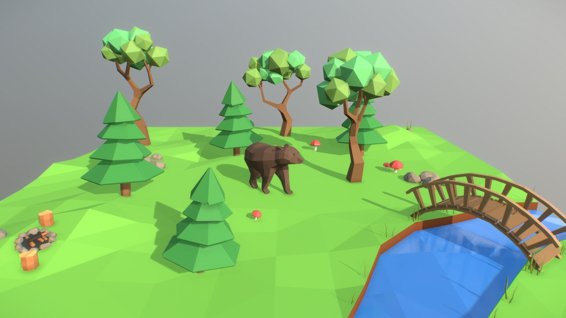 Low poly forest - 3D model by asvp [d83423e] - Sketchfab