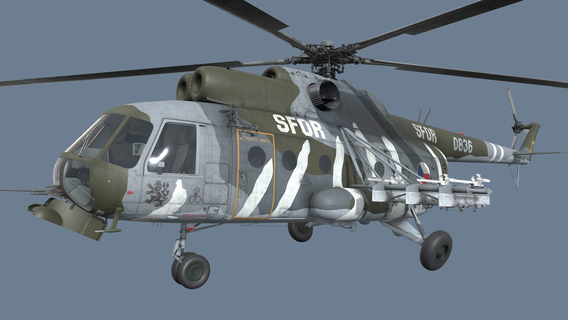 MI-8TB Czech Air Force contingent SFOR Bosnia 1 - 3D model by ...