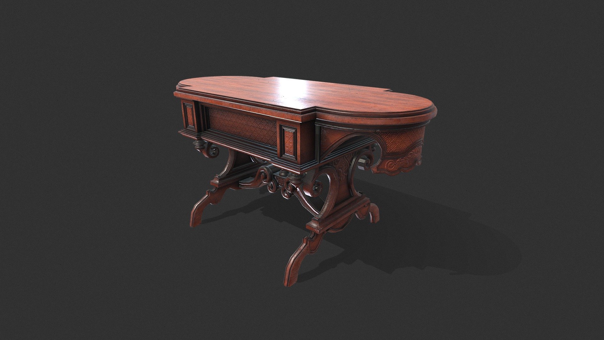 Antique Wooden Table - Download Free 3D model by gulerbrkn [d837a7e ...