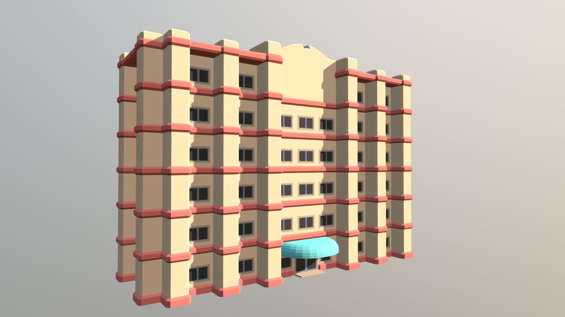 Hotel Building - 3D model by Prof Tanner (@rwt07a) [d83a59d] - Sketchfab