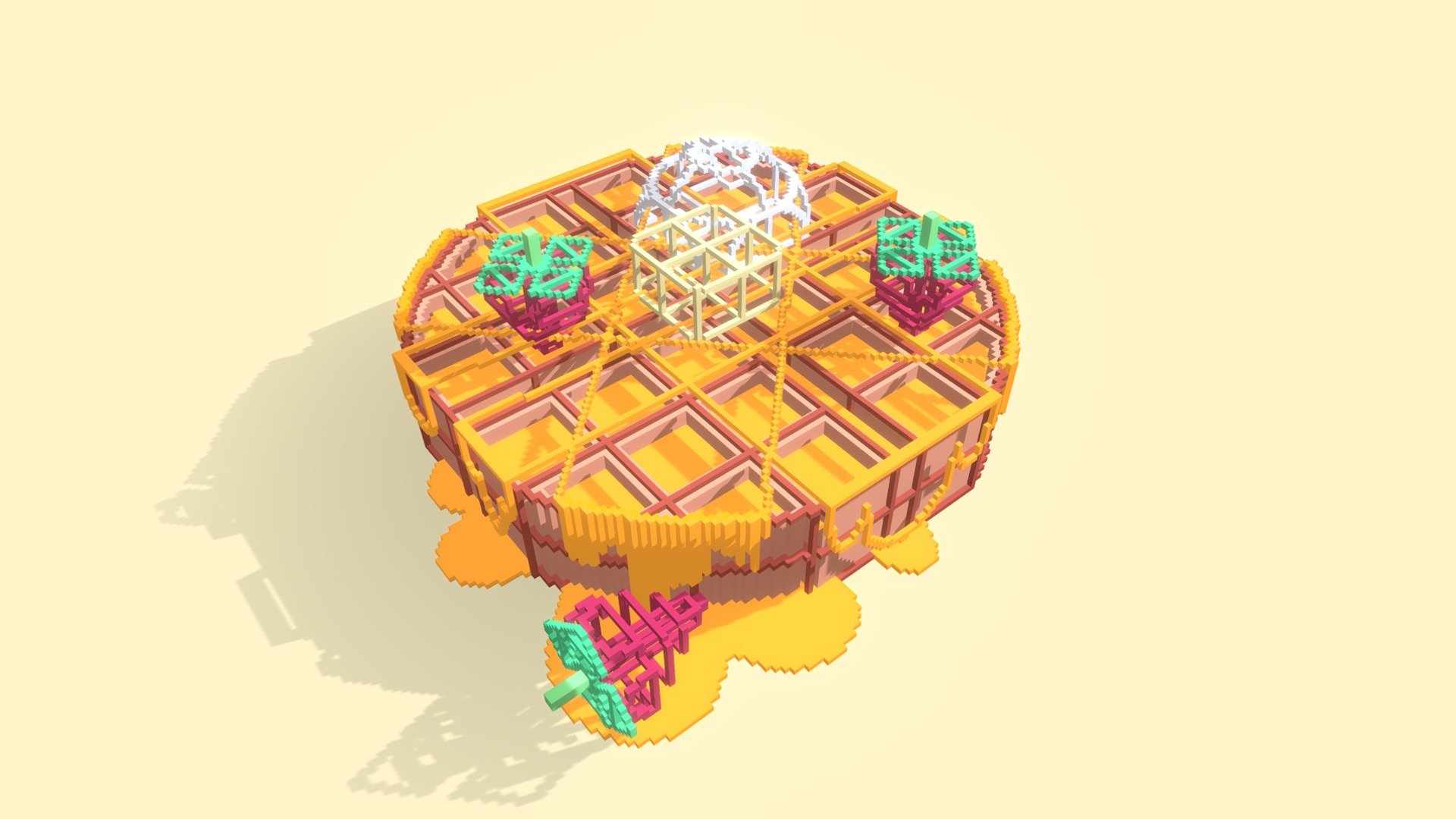 Voxel Waffle - 3D model by menee [d83c2b4] - Sketchfab