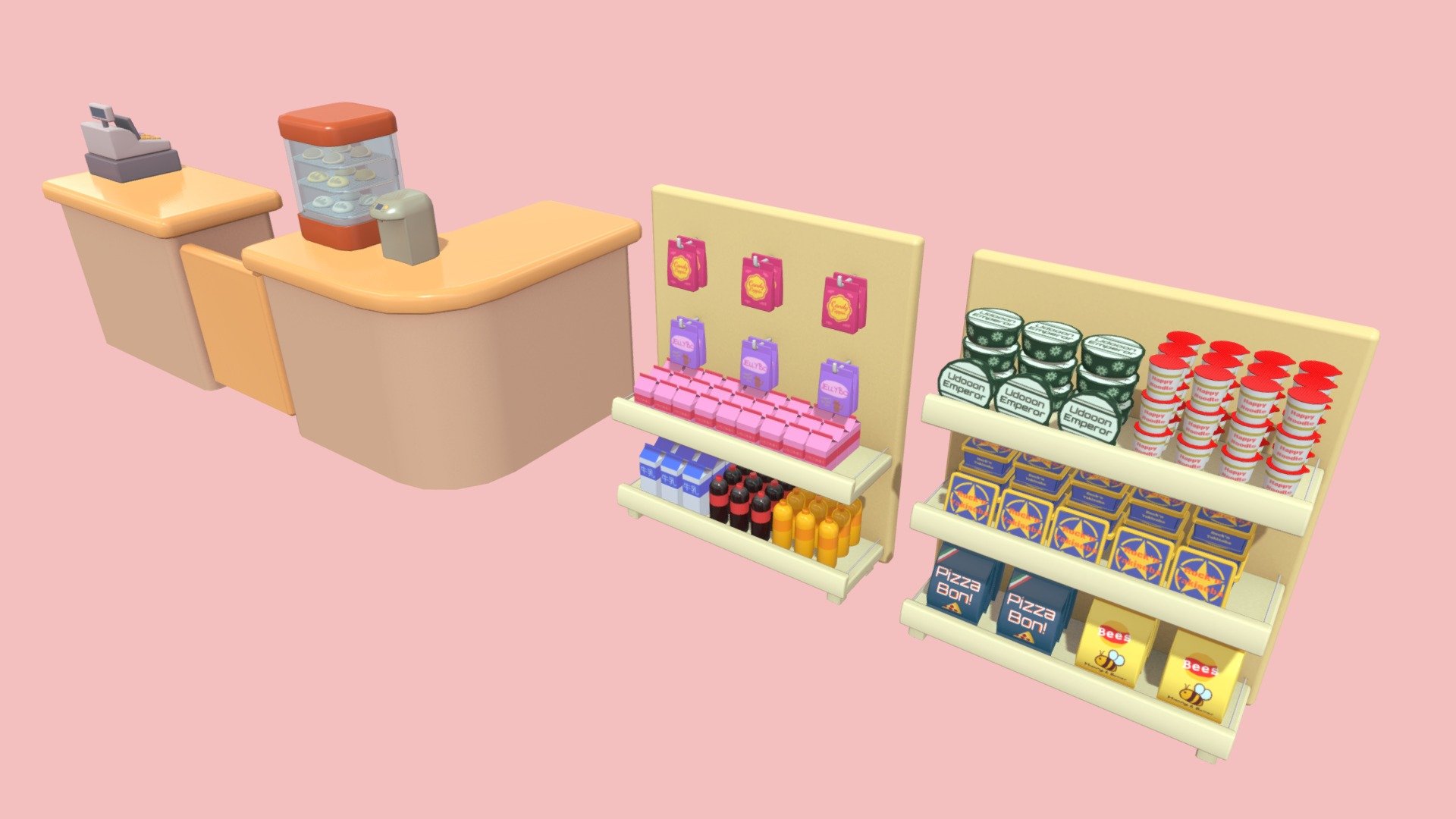 Cute Convenience store Set - 3D model by Kana-Beru [d842017] - Sketchfab