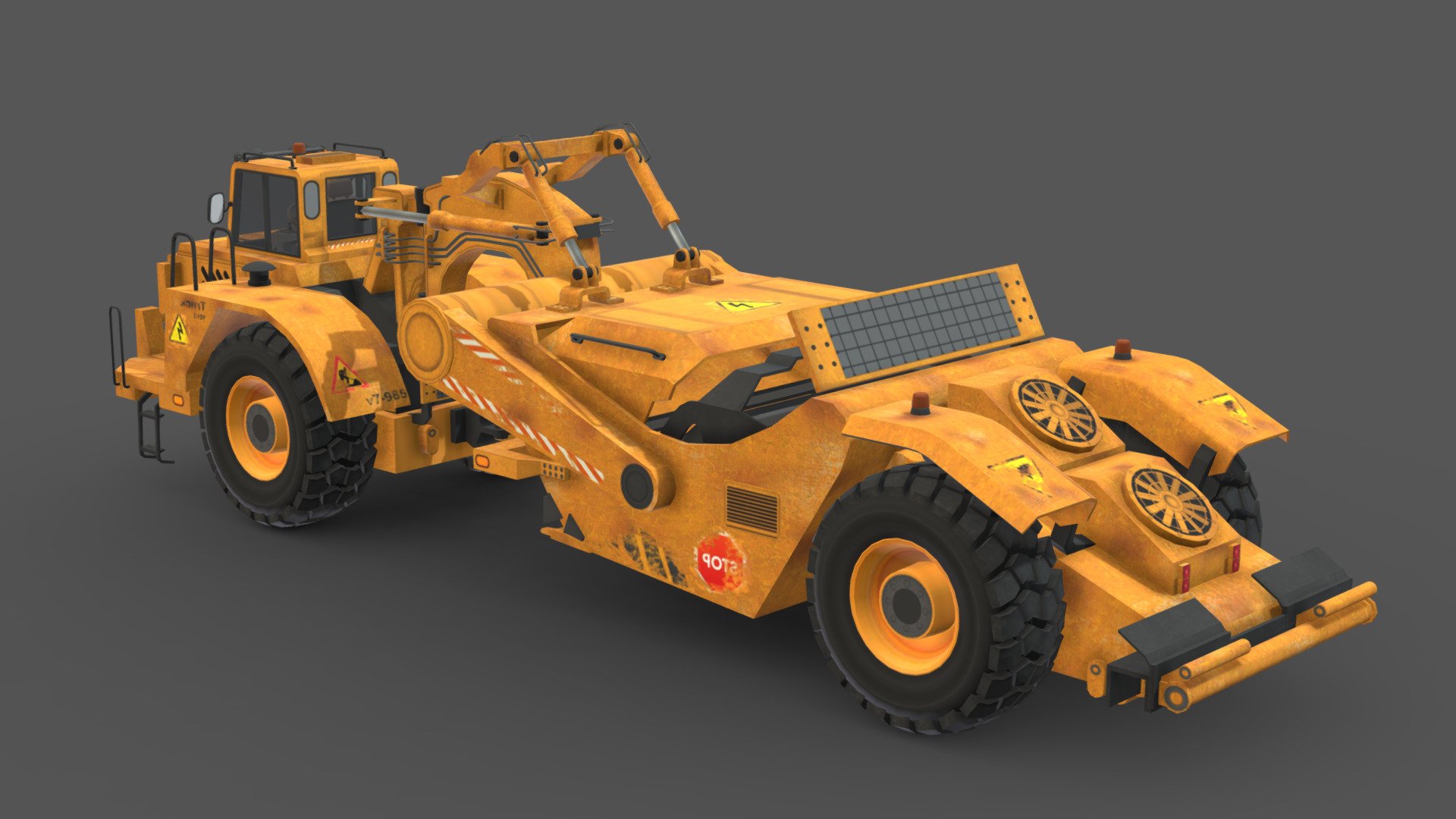 scraper truck - 3D model by Sidra (@Sidramax) [d84b207] - Sketchfab