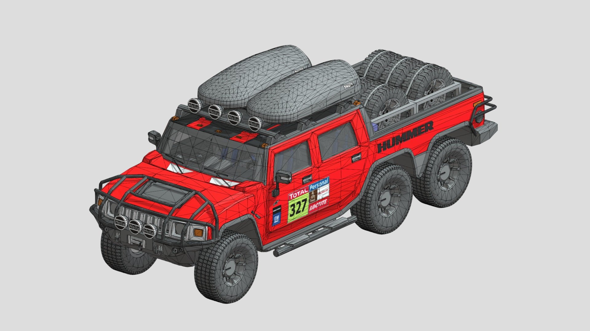 Hummer+H2+6x6+ Dakar+ Support - Download Free 3D model by Superfamicom ...