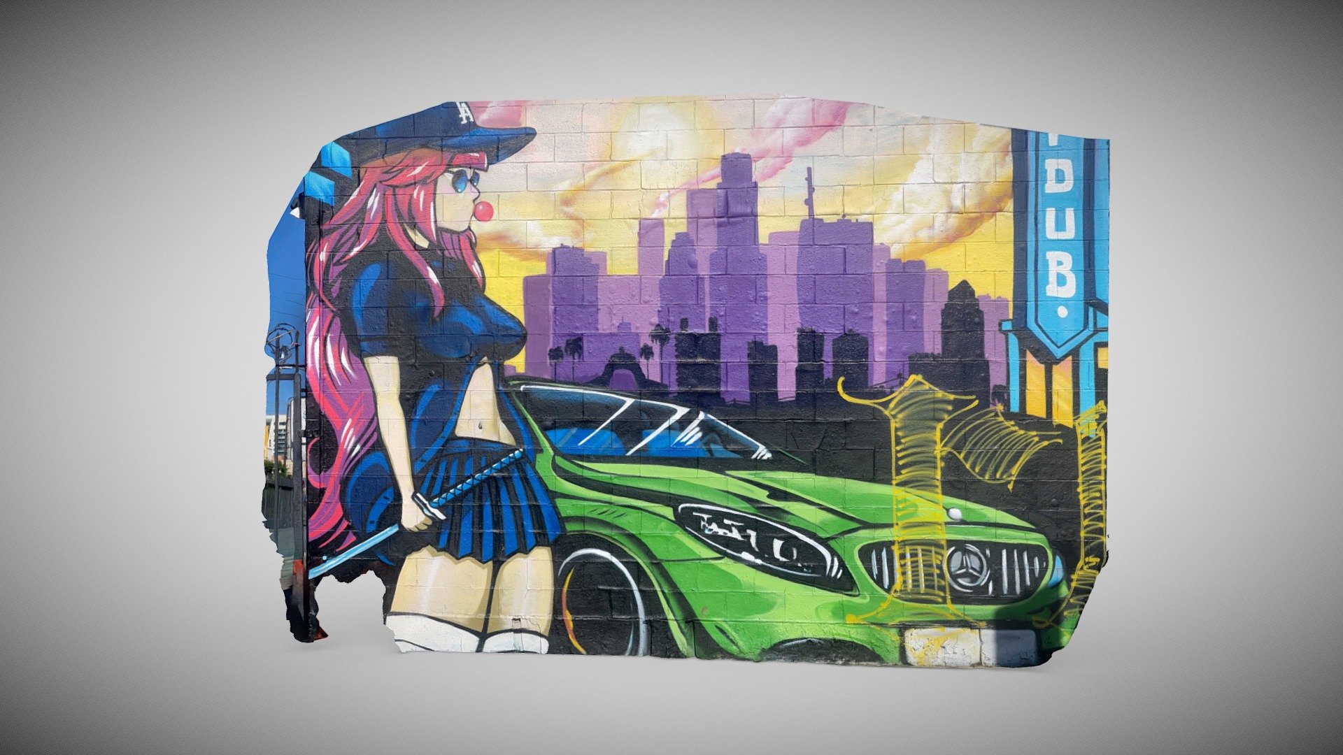 Anime Girl Mural Art - Download Free 3D model by Kaali (@CaliKal ...