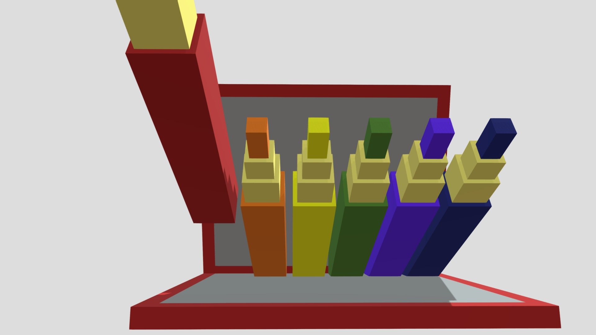 colored pencils - 3D model by minecraft master (@lockenci) [d854de0 ...