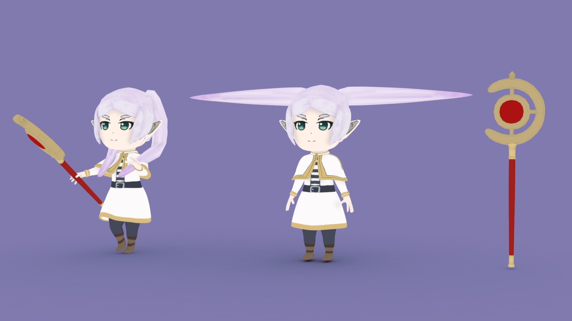 Frieren Low Poly, Textured and Rigged - Buy Royalty Free 3D model by ...