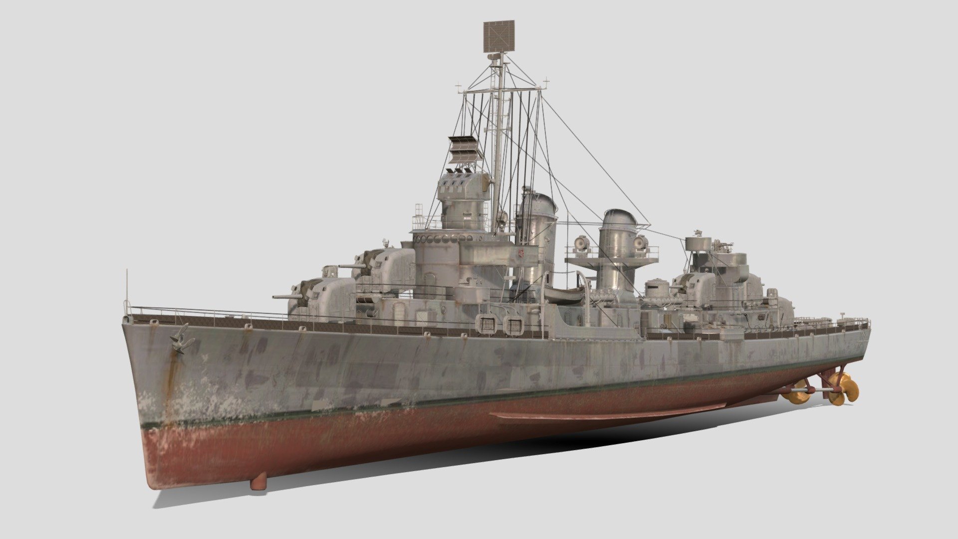 USS Fletcher - Download Free 3D model by OUTPISTON [d8565f3] - Sketchfab