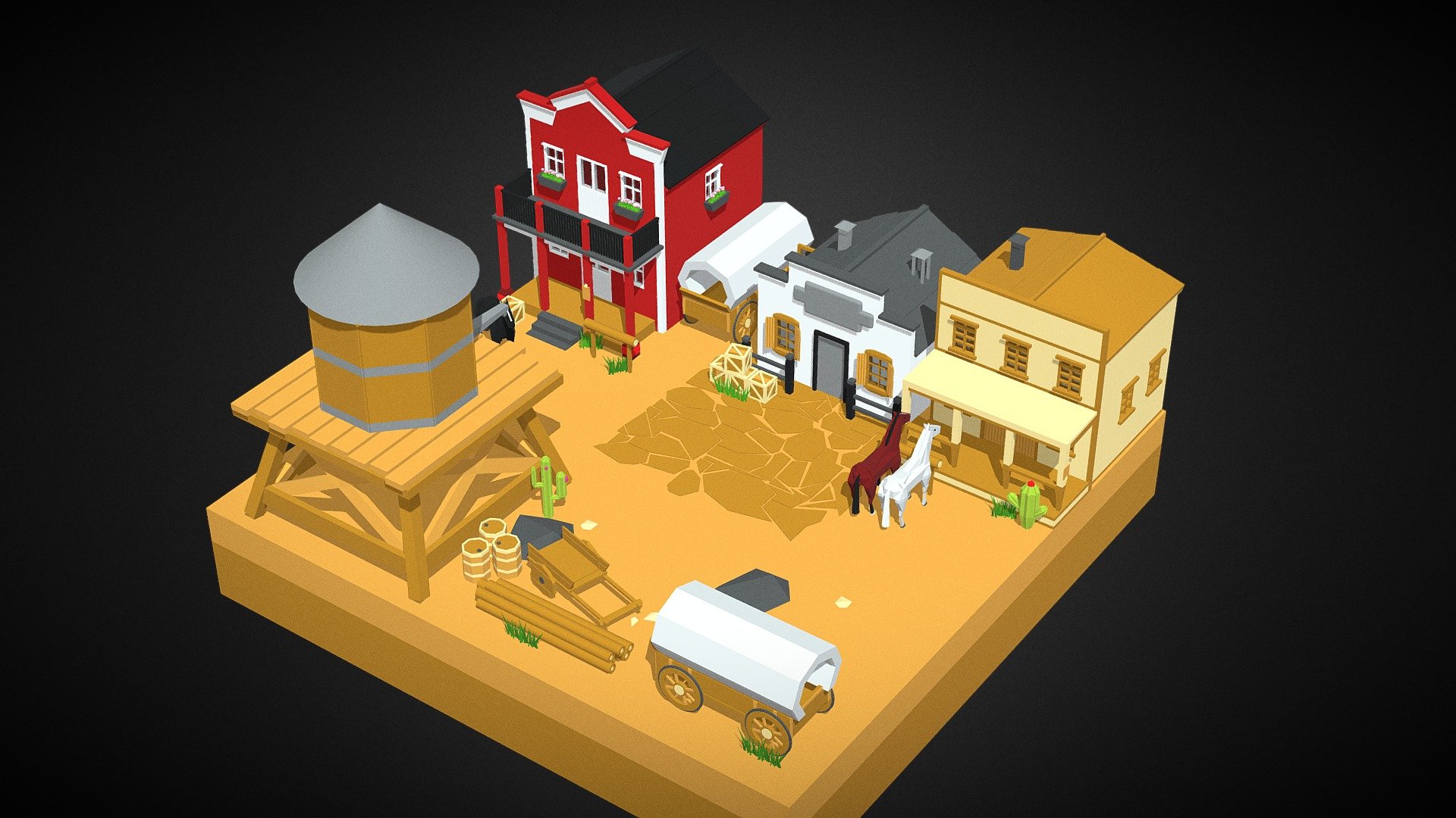 Agricultural Town - Download Free 3D model by 3d.xyz (@webuild ...