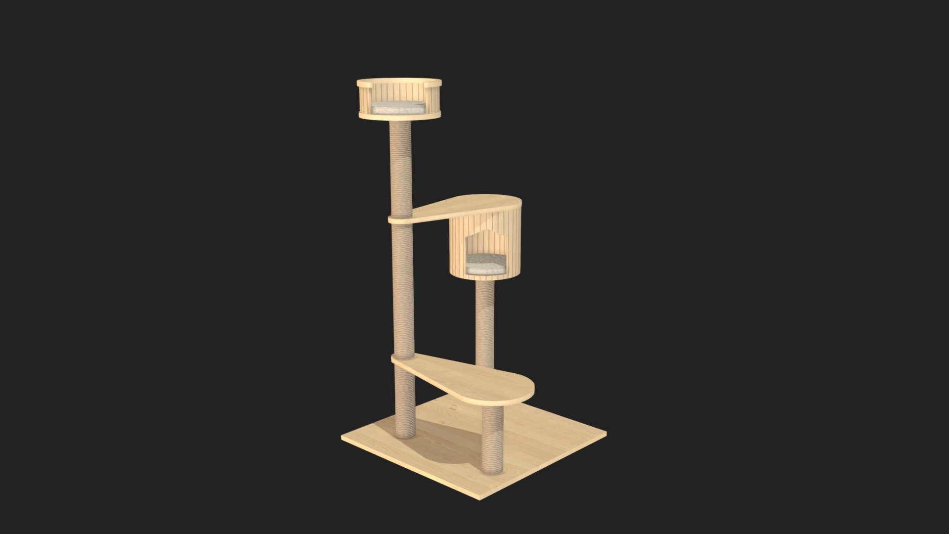 Cat house - Download Free 3D model by patrakeevasveta [d85de5a] - Sketchfab