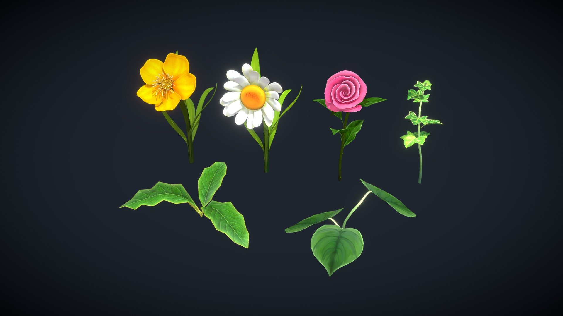Stylized Plant Pack - Download Free 3D model by Marbles studio ...