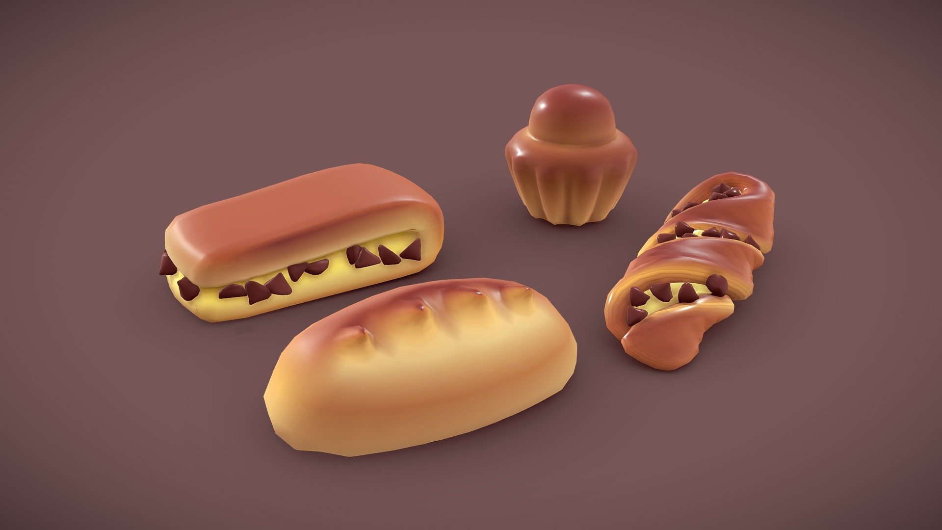 French Pastry Set 02 - Buy Royalty Free 3D model by boriscargo [d86cd2f ...