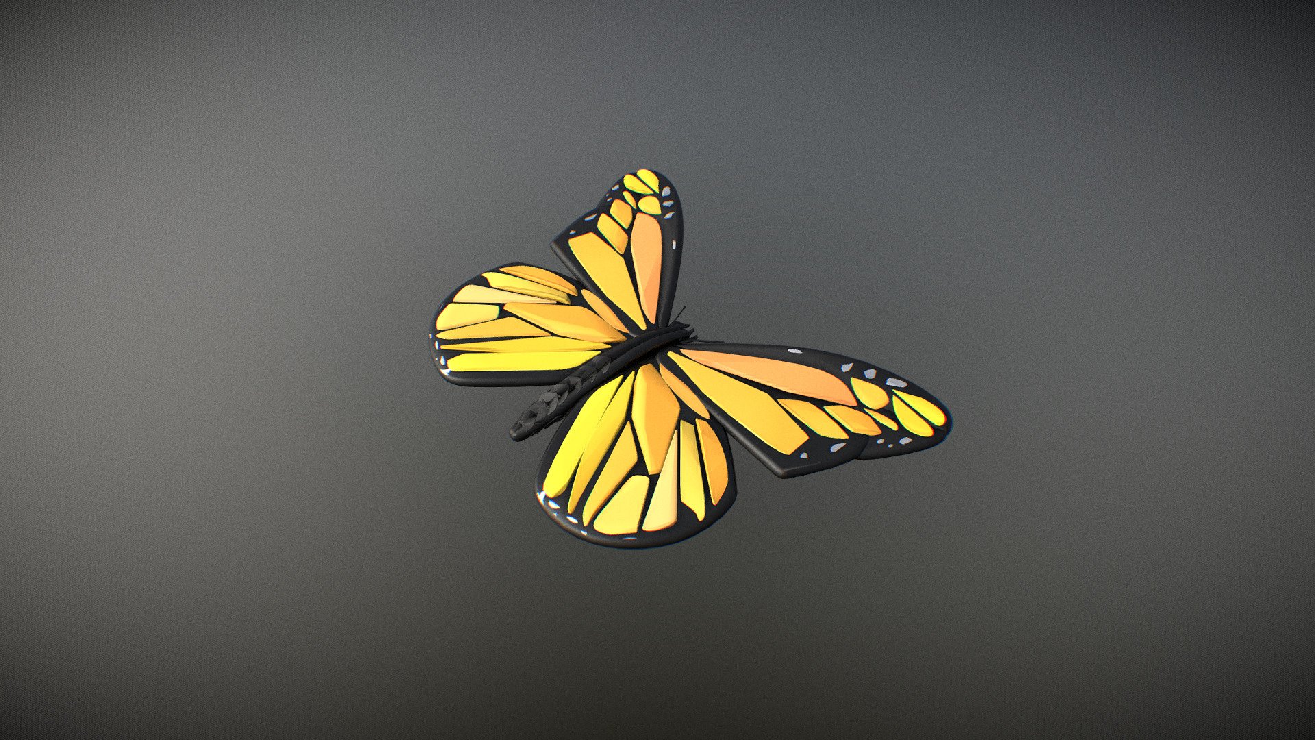 Butterfly Monarch - 3D model by alecz1k [d86dfeb] - Sketchfab