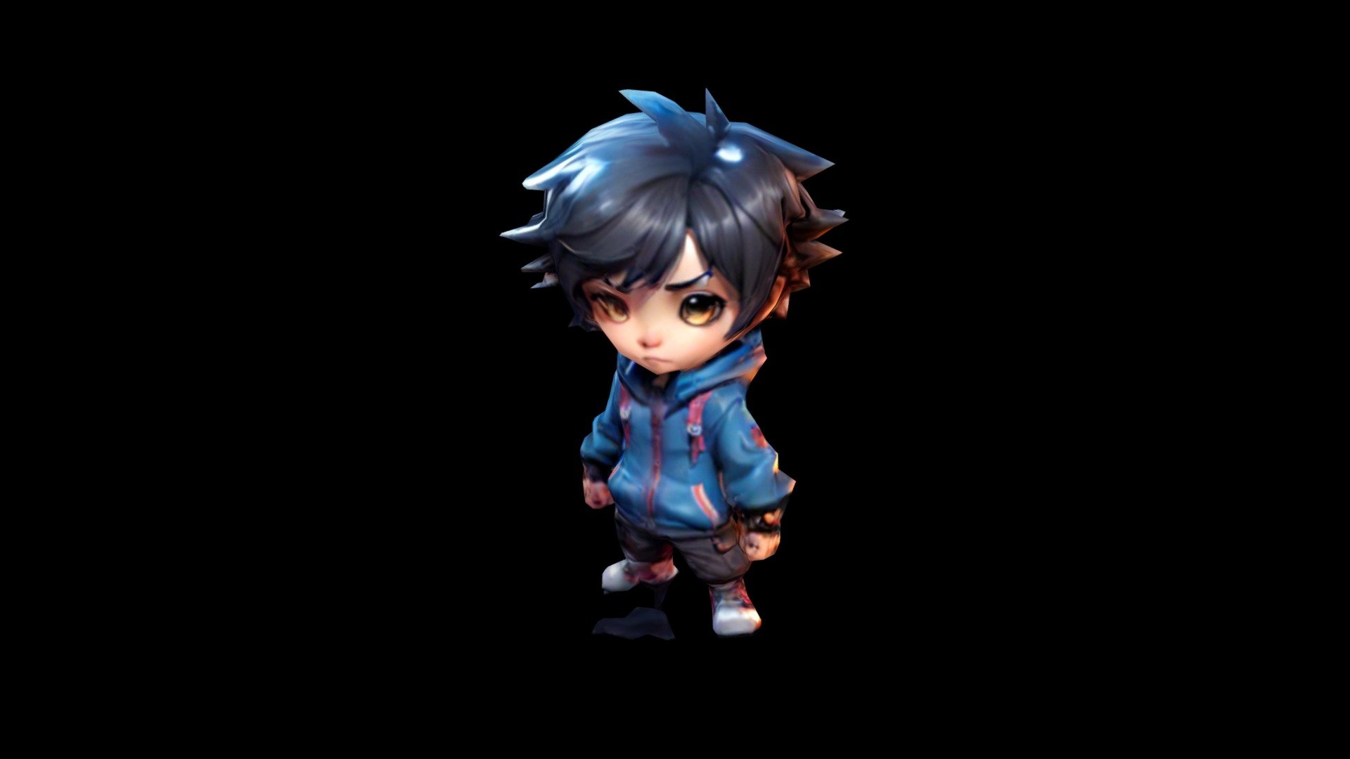 "Resilient character portrait Emo kid with blue - Download Free 3D ...