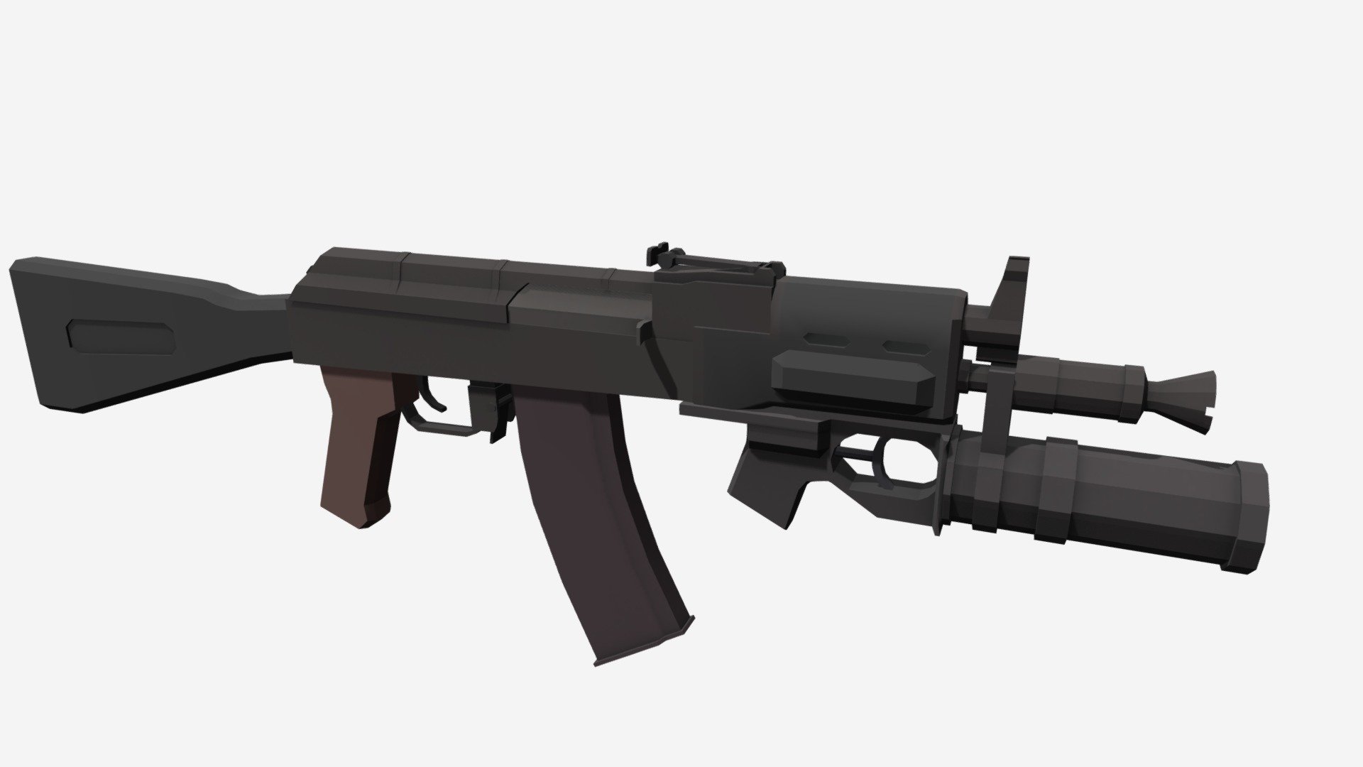 Low Poly AK-74u GP-25 - 3D model by samanthacford [d875972] - Sketchfab