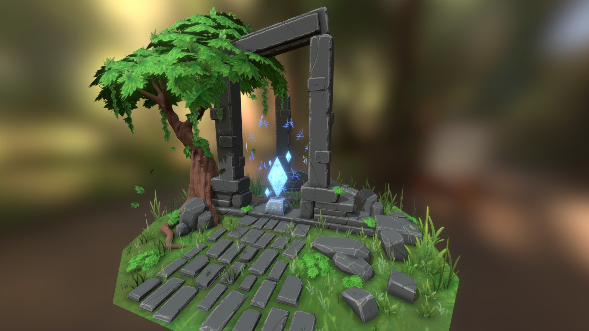 Runic Gem Pillar - 3D model by AlfiArts [d877c7c] - Sketchfab