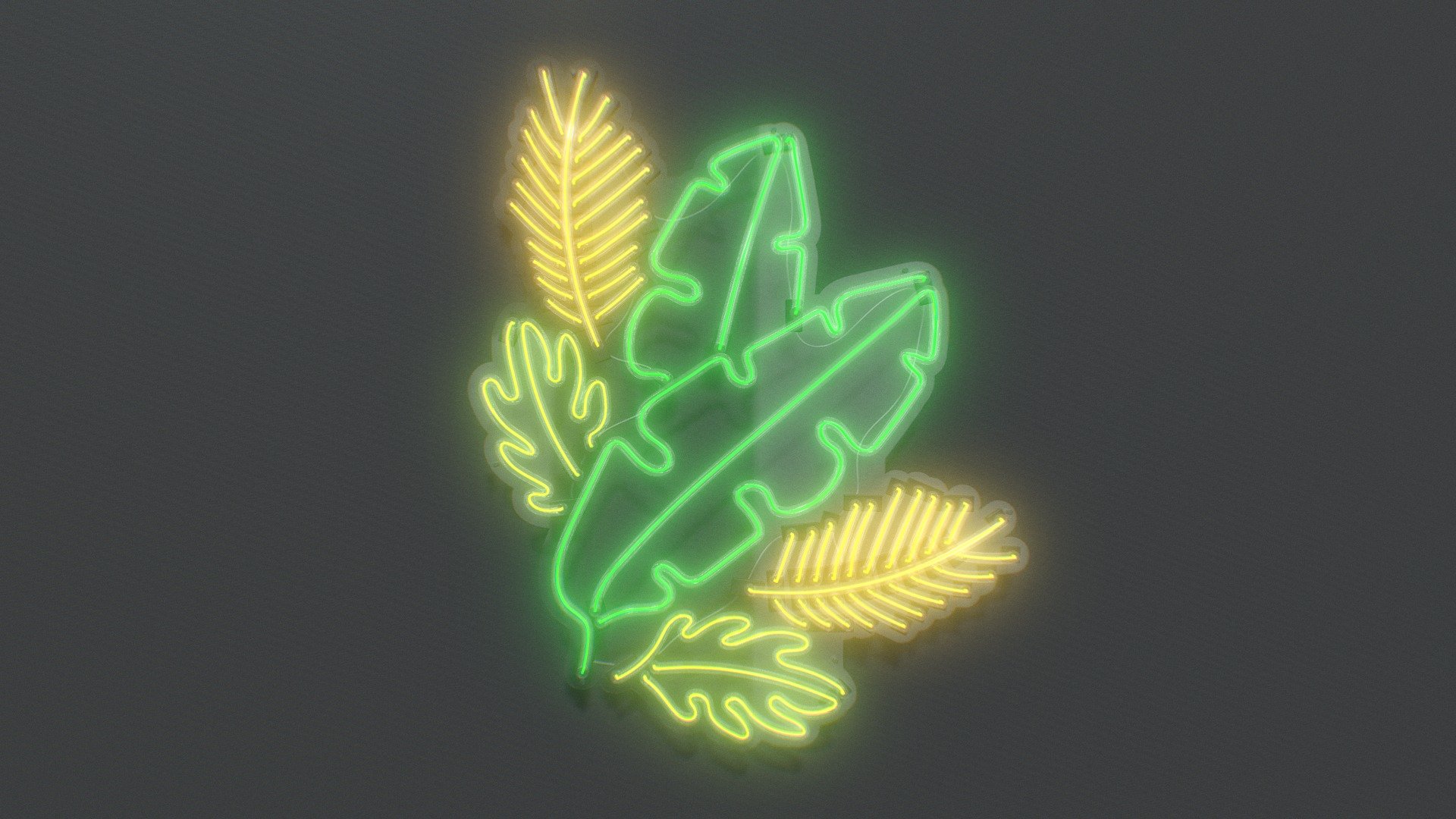 Plant Leaves 1 - Neon Sign - 3D model by NEONPLEX [d87a414] - Sketchfab