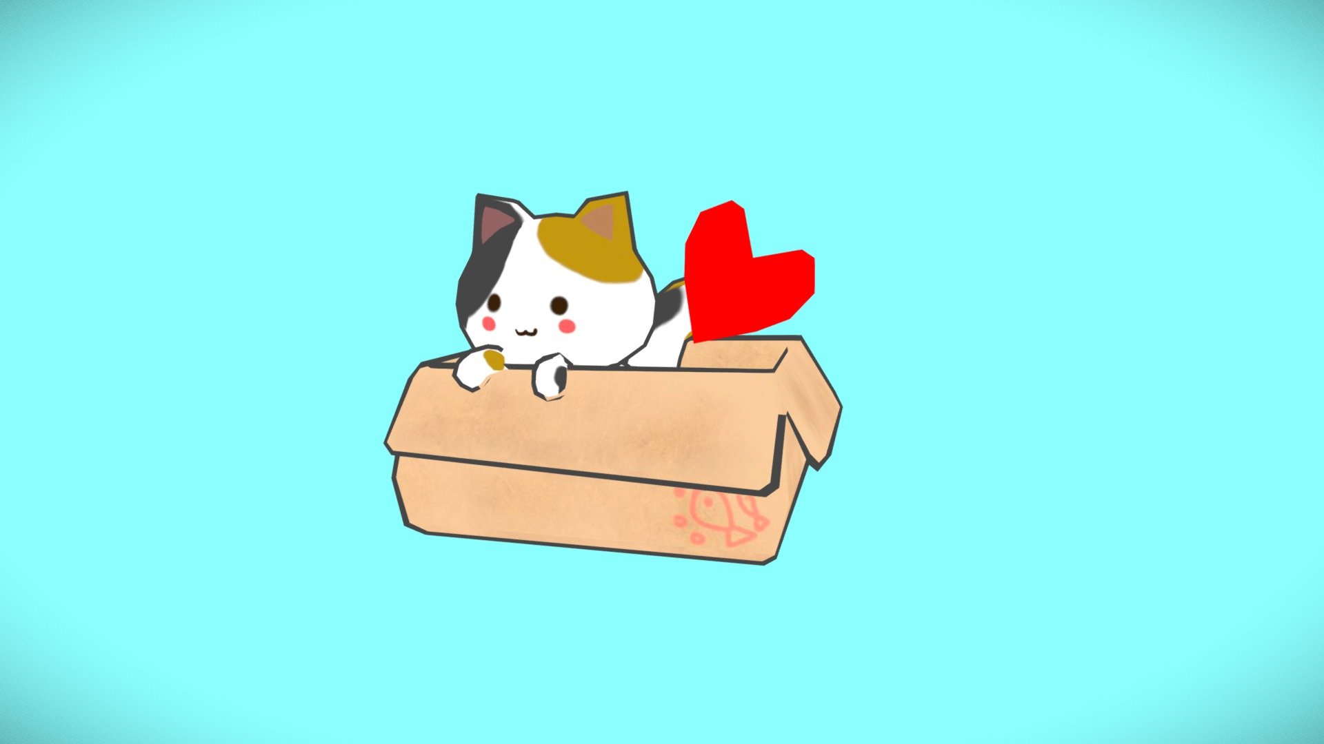 Cat in the box - 3D model by falinoid [d8820db] - Sketchfab