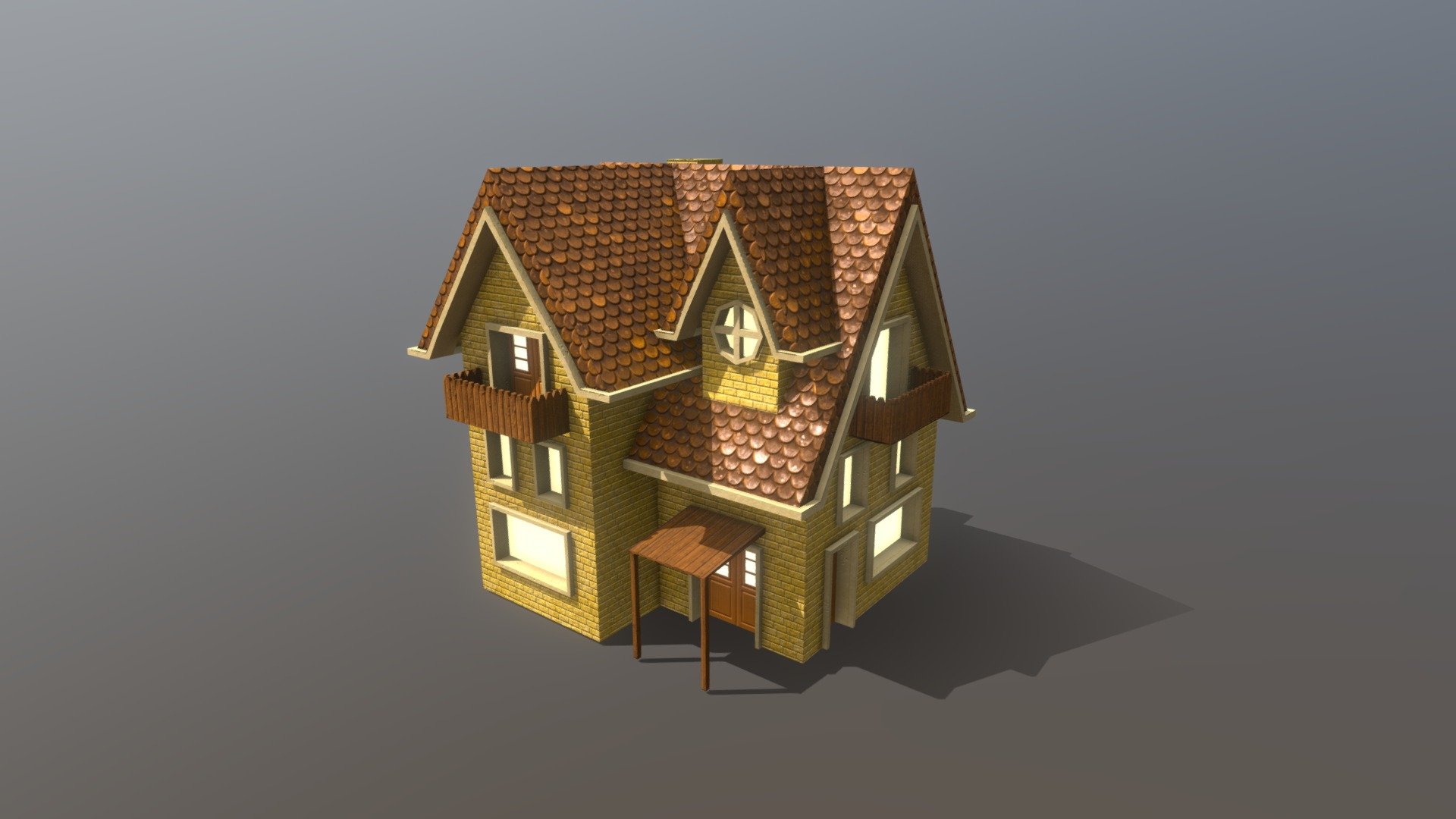 Big Semi-Realistic House - 3D model by ElsKr [d8866e3] - Sketchfab