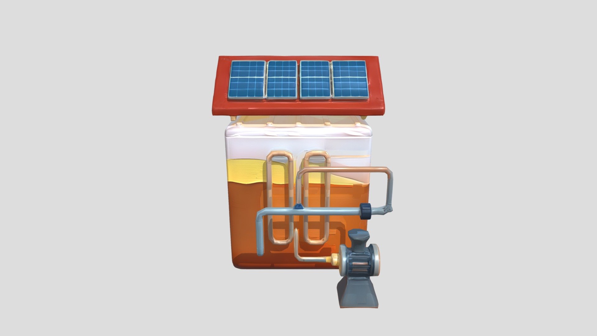 Solar-powered grain drying and milling machine - 3D model by ...