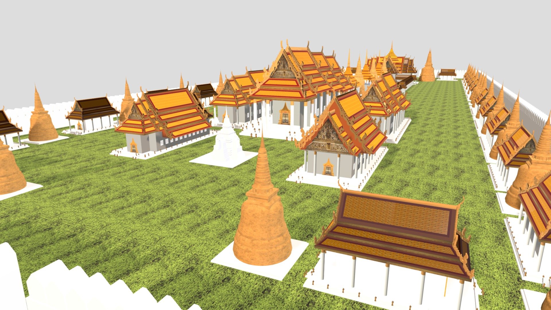 วัดพระศรีสรรเพชญ์ - 3D model by aunalyst [d88867e] - Sketchfab