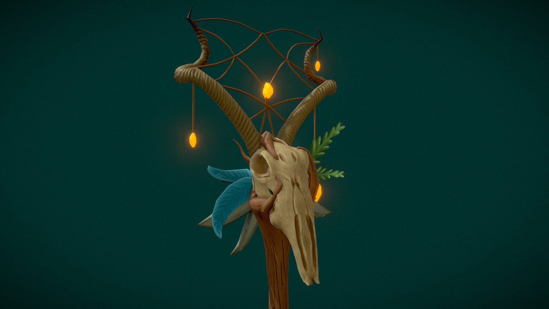 Druid staff - 3D model by Liliane (@Liliane3D) [d888cb7] - Sketchfab