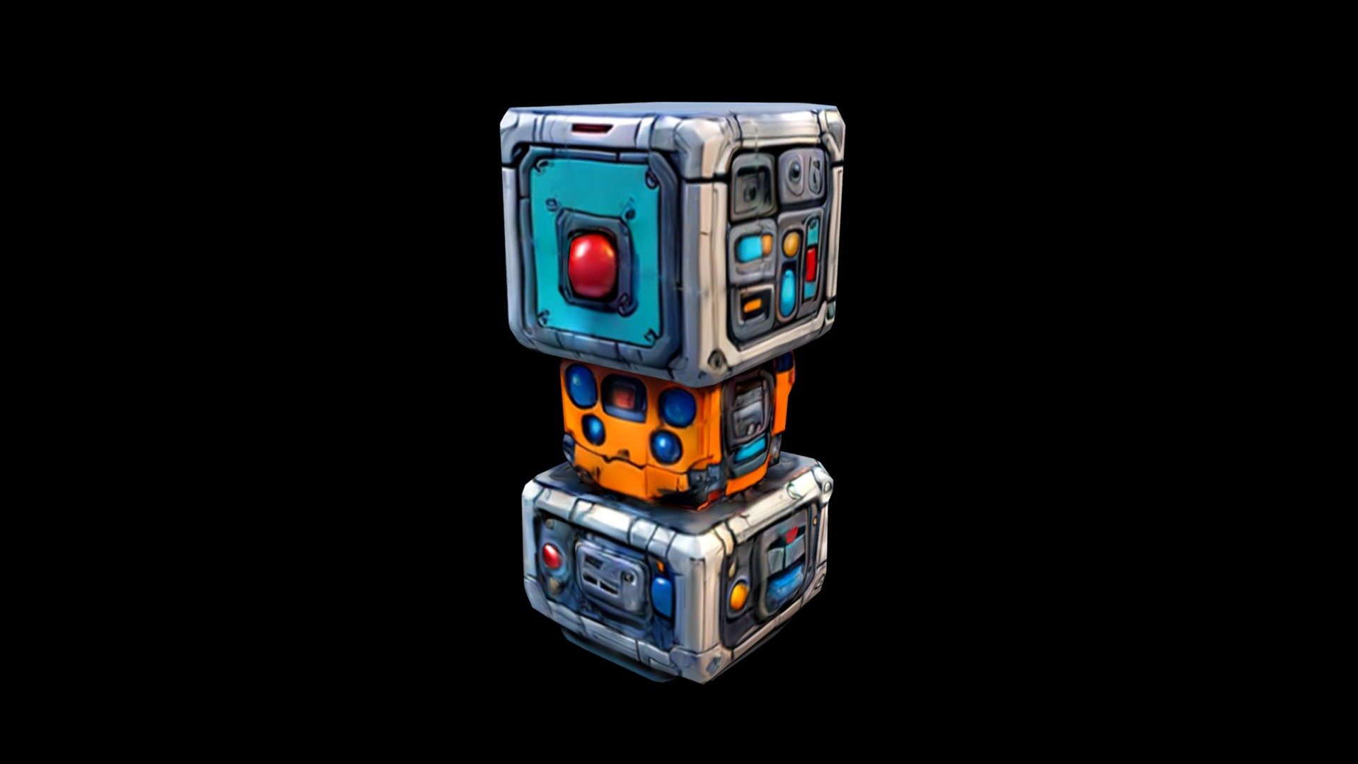 Three unique boxes stacked upon one another - Download Free 3D model by ...