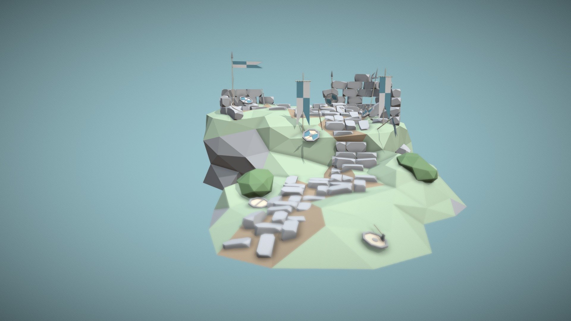 The Old Blue Fort - 3D model by KThies (@Dondougo) [d88d52b] - Sketchfab
