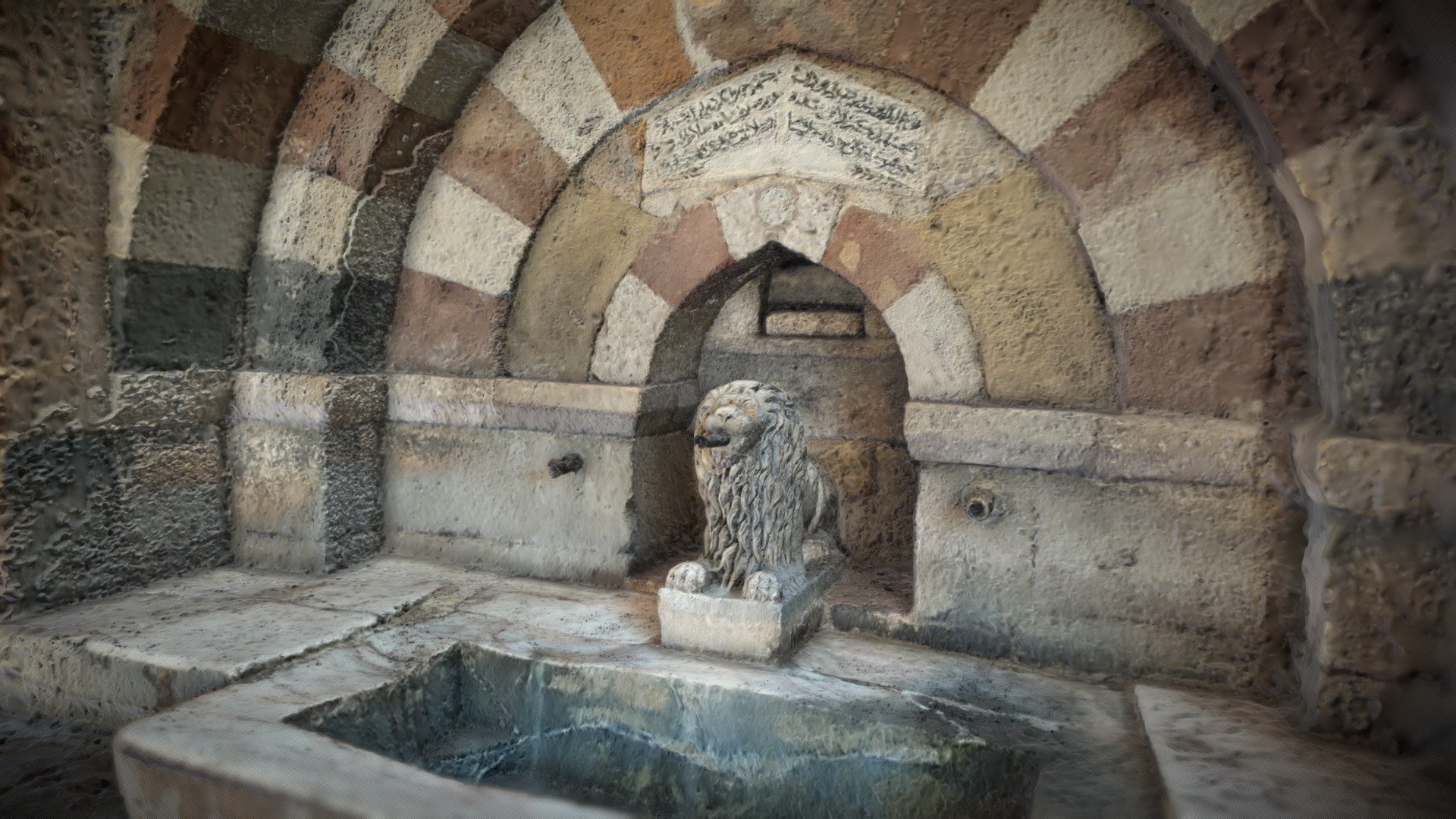 Lion fountain Haci Bektas-ı Veli Complex - Download Free 3D model by ...